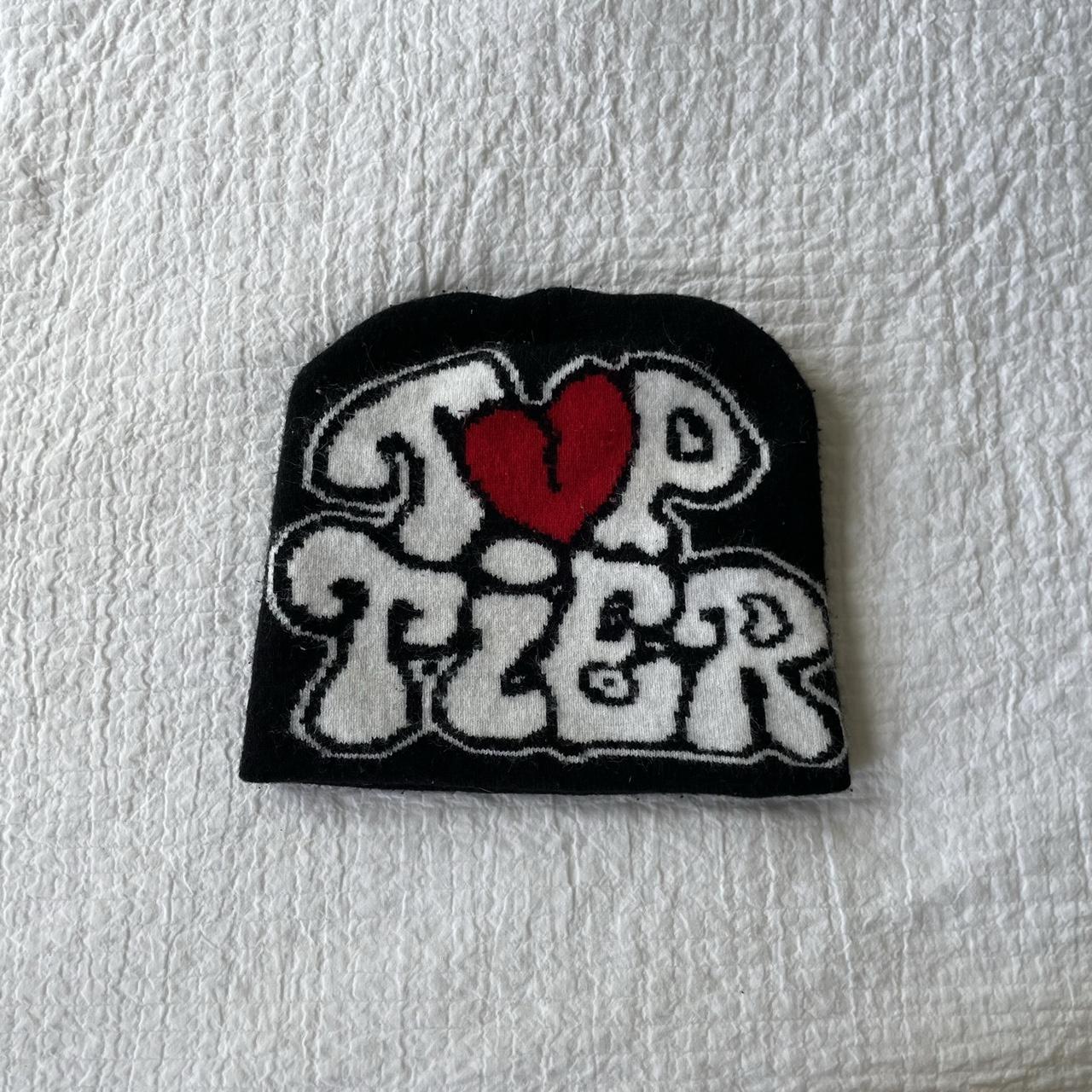 “top tier” graphic beanie no flaws #y2k #grunge... - Depop