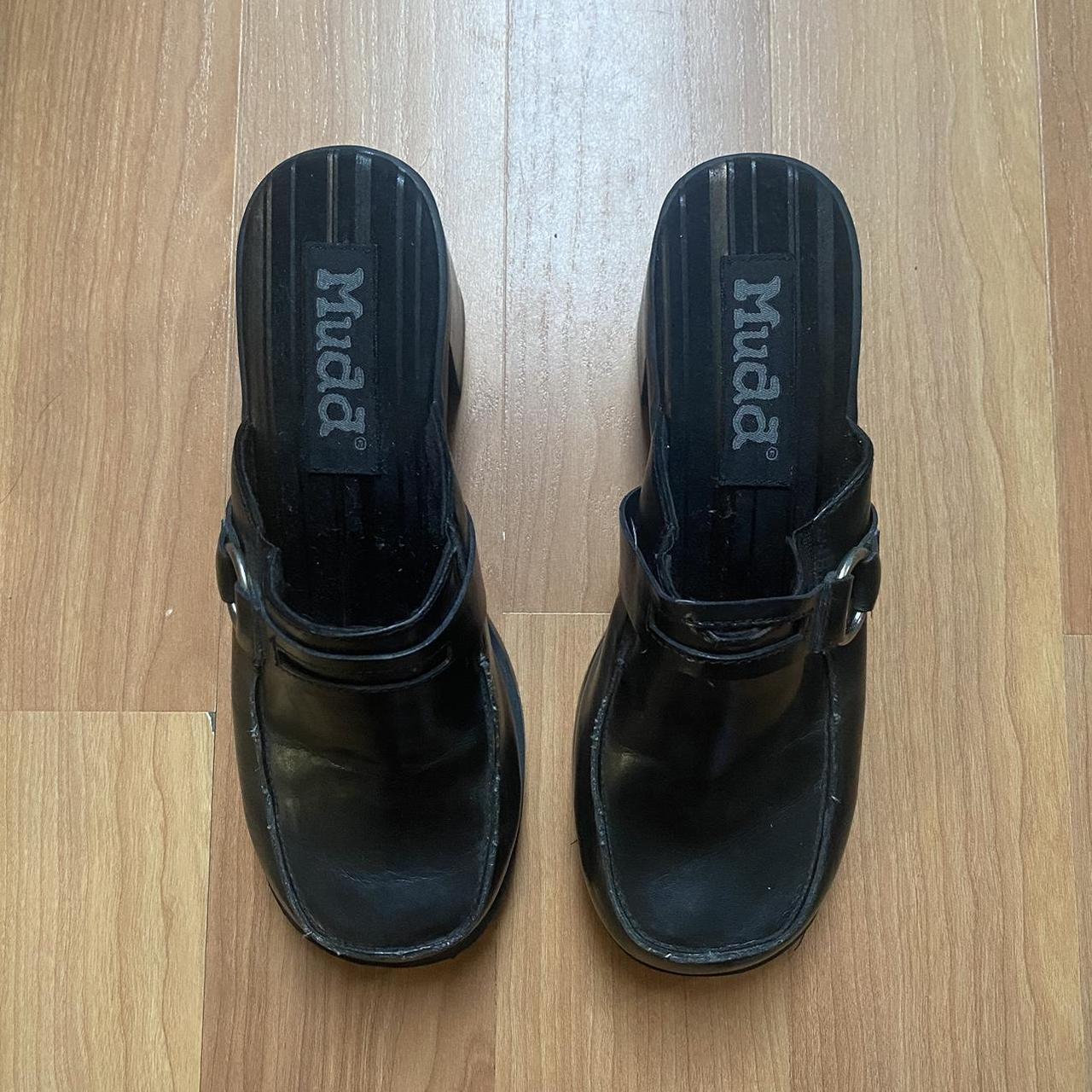 Mudd Black Mule Heels the cutest little chunky... - Depop
