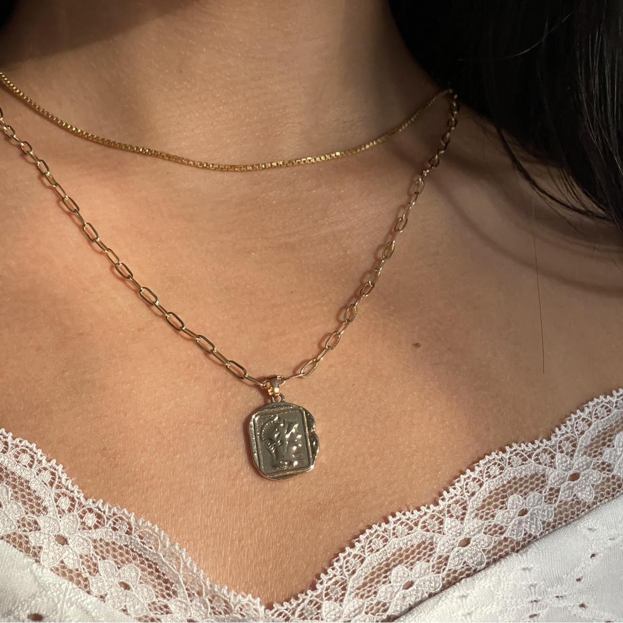 18k gold plated handmade roman medallion necklace •... - Depop