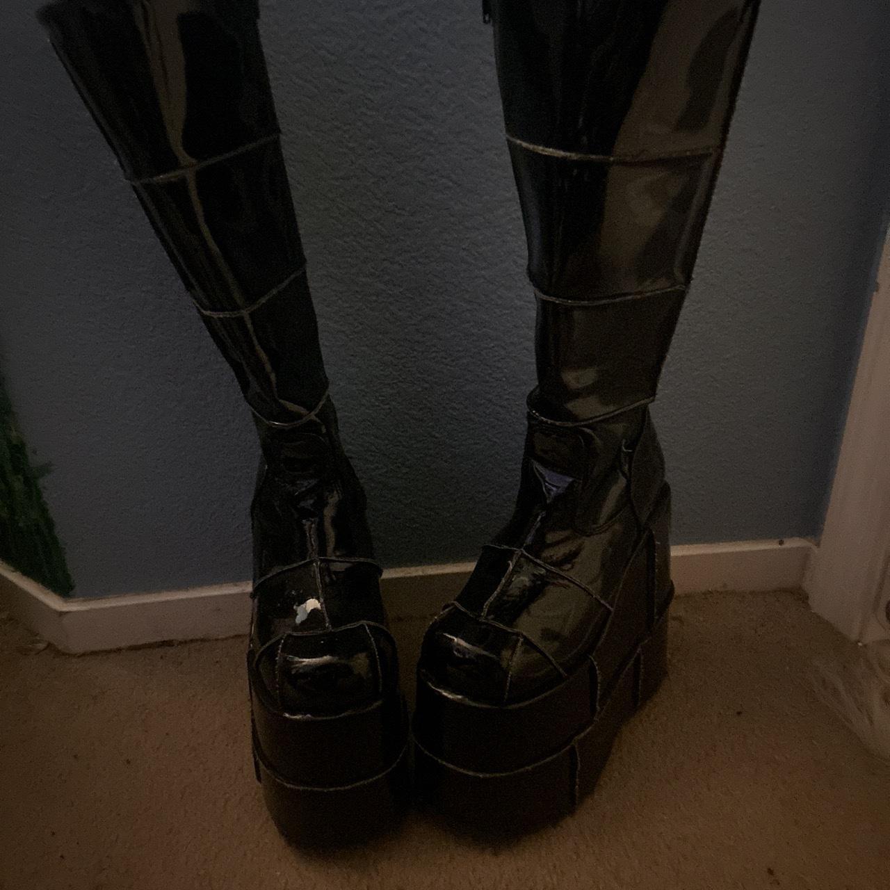 demonia stacks w/ a killer seven inch platforms,... - Depop