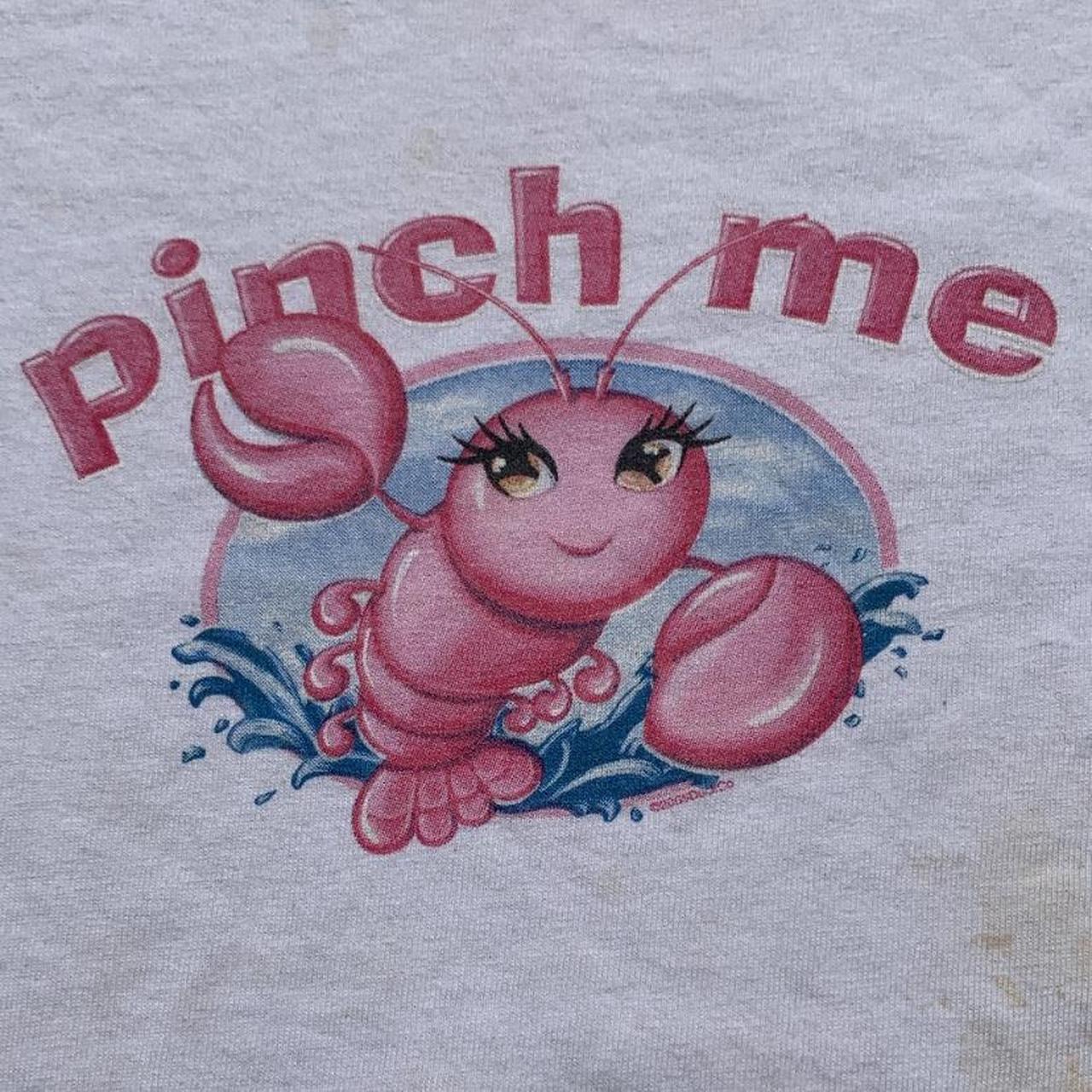Vintage Vtg 2005 Pinch Me Pink Lobster Shirt Cut... - Depop