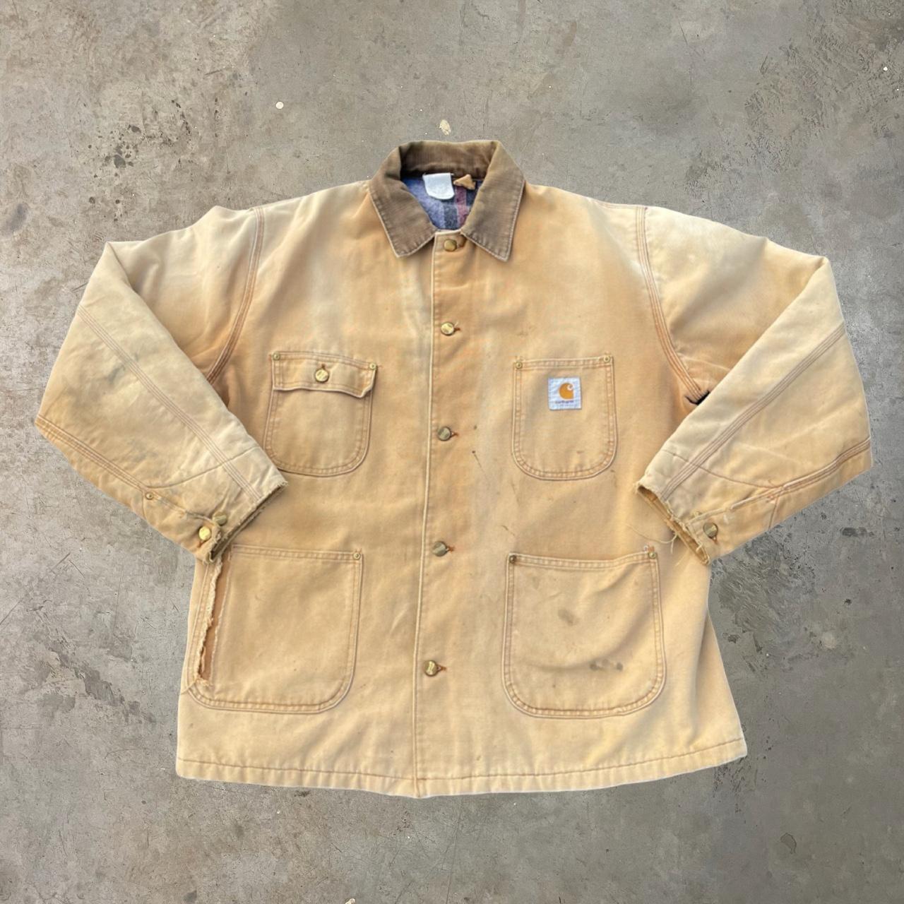 Vintage Vtg Thrashed Blanket Lined Carhartt Detroit... - Depop