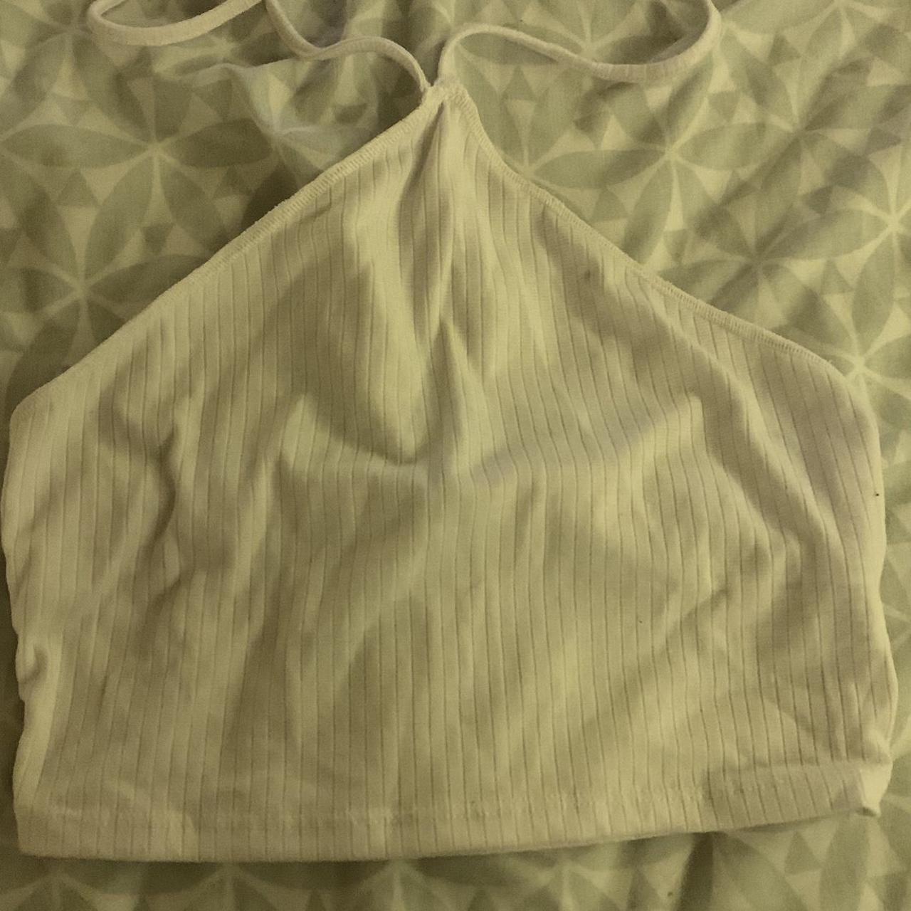 subdued white halter top, so so cute for summer... - Depop