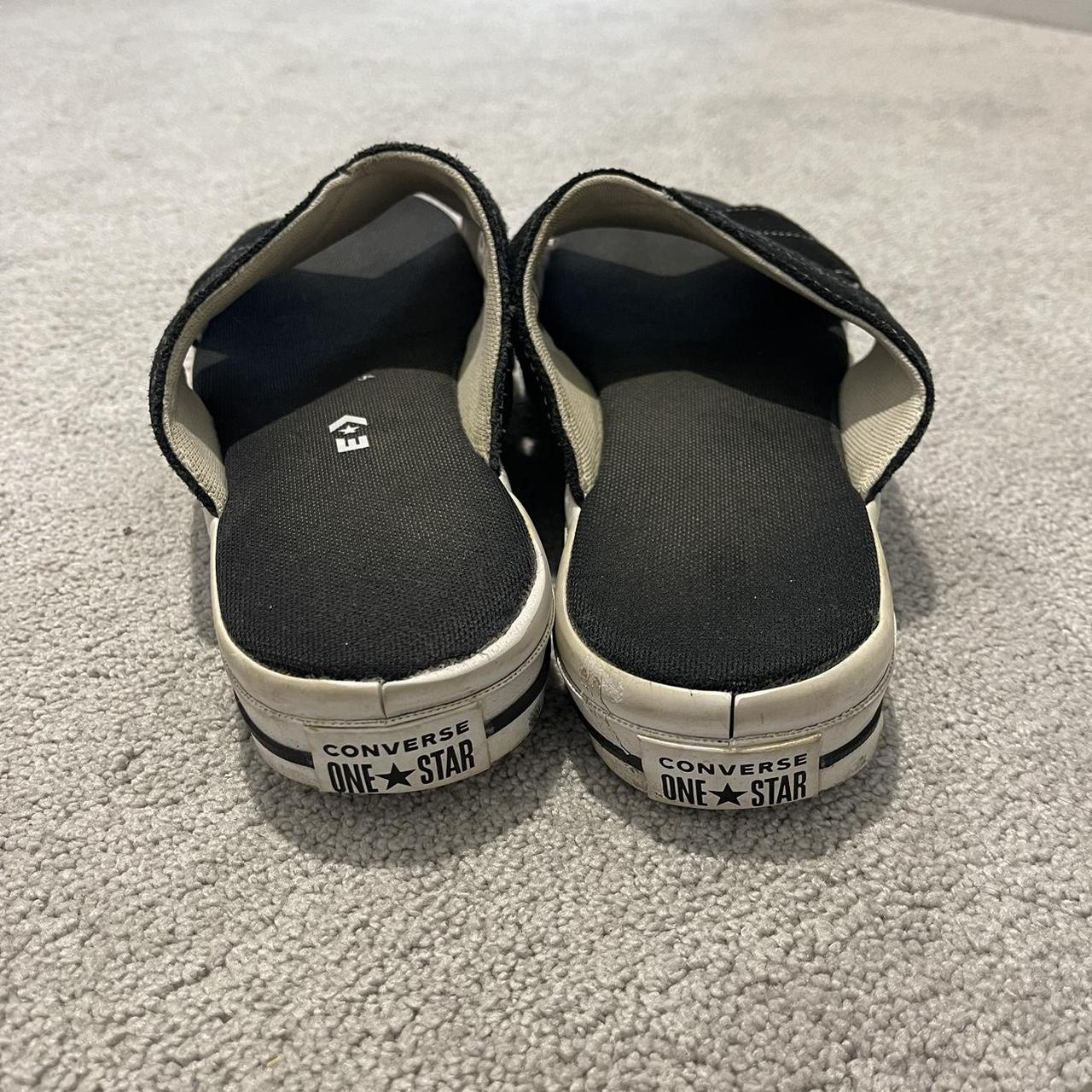 Converse platform slides - cushion bottom - worn... - Depop