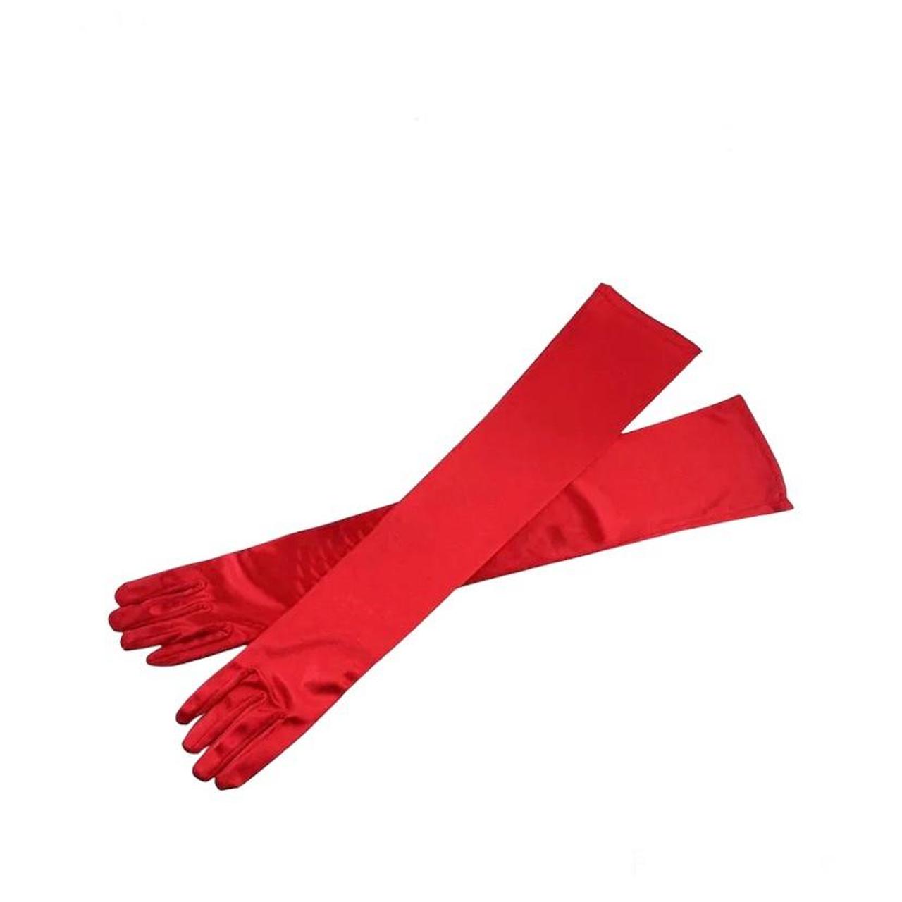Long Red Gloves One size fits most. Stretchable.... - Depop