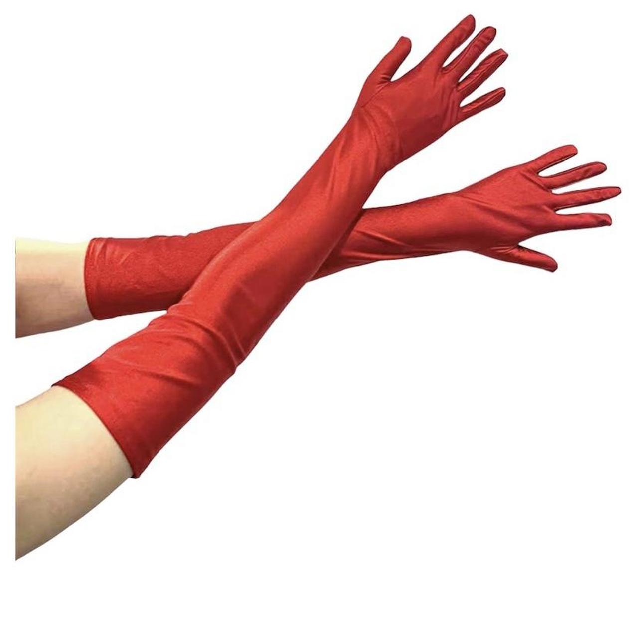 Long Red Gloves One size fits most. Stretchable.... - Depop