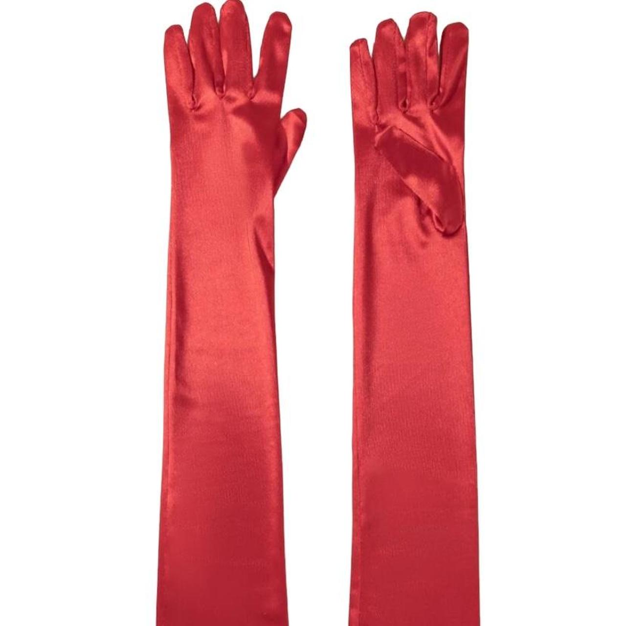 Long Red Gloves One size fits most. Stretchable.... - Depop
