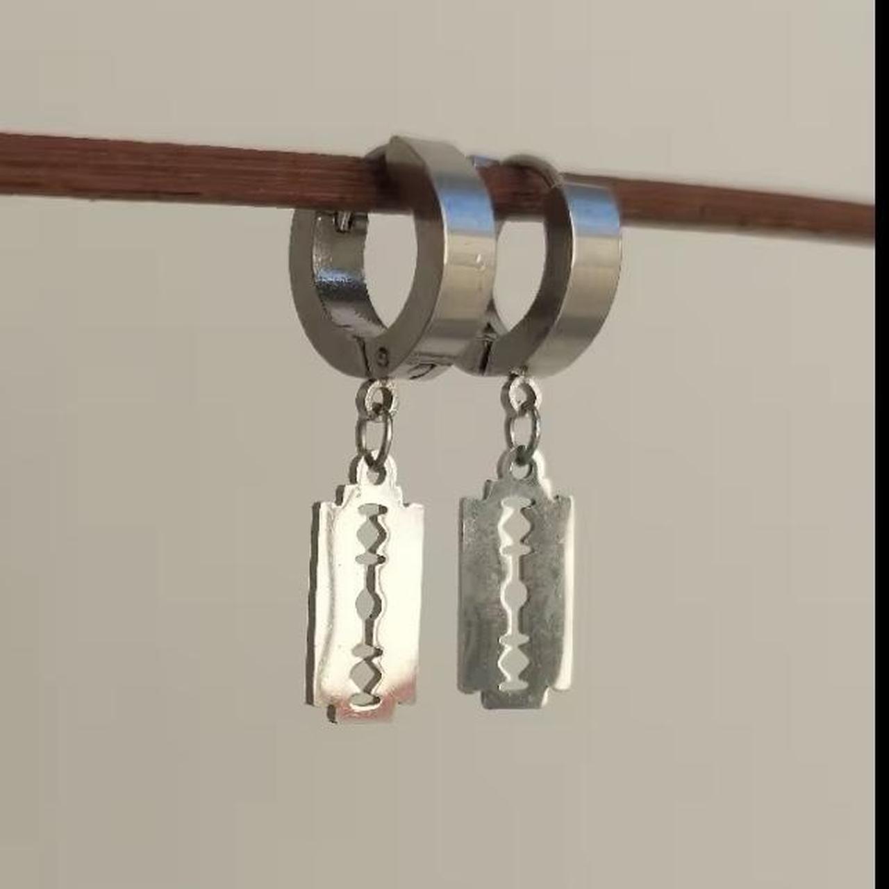 Razor-blade earrings Super cute and trendy!... - Depop