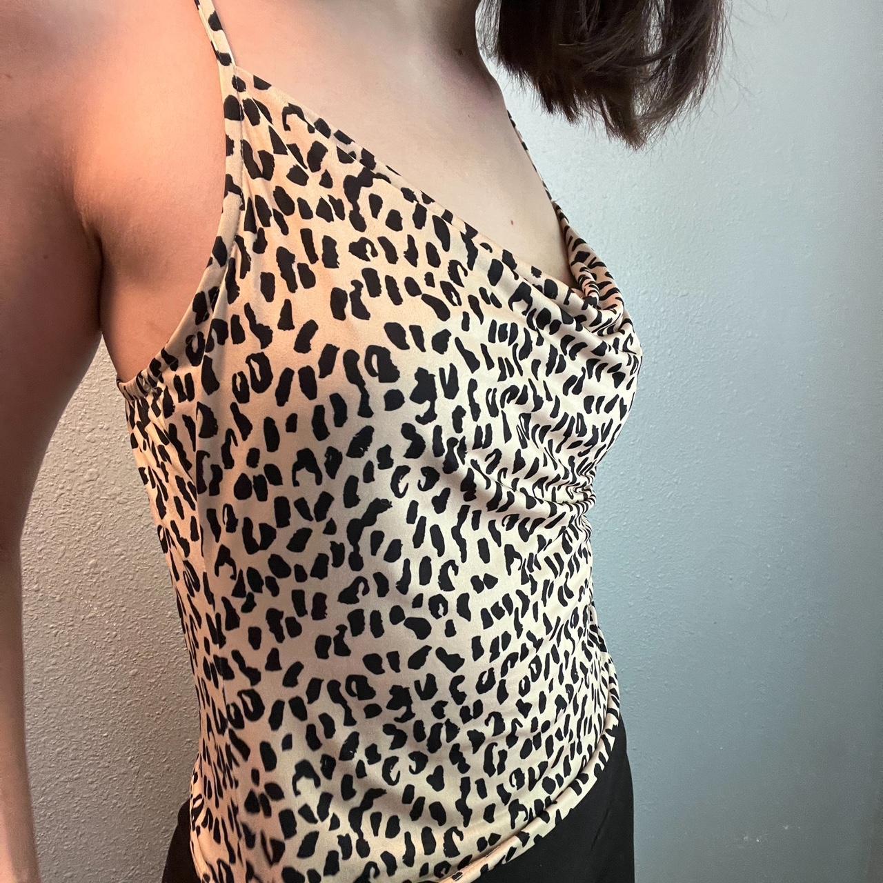 Animal Print Cowl Neck Spaghetti Strap Size:... - Depop