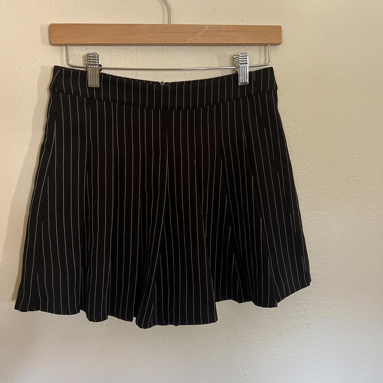 The Pinstripe Skort Pleated mini skort Brand: blue... - Depop