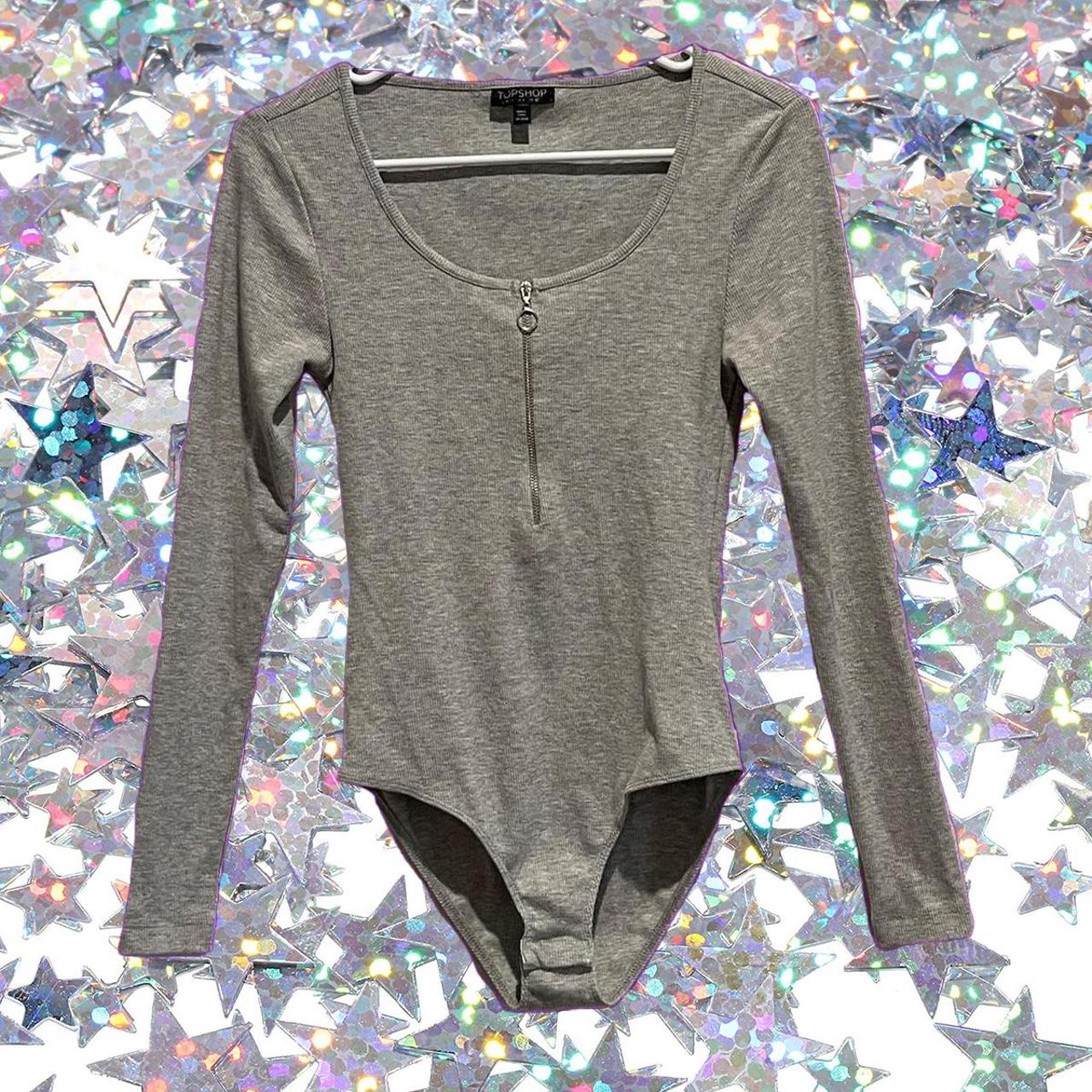 Topshop Women's Grey Bodysuit | Depop