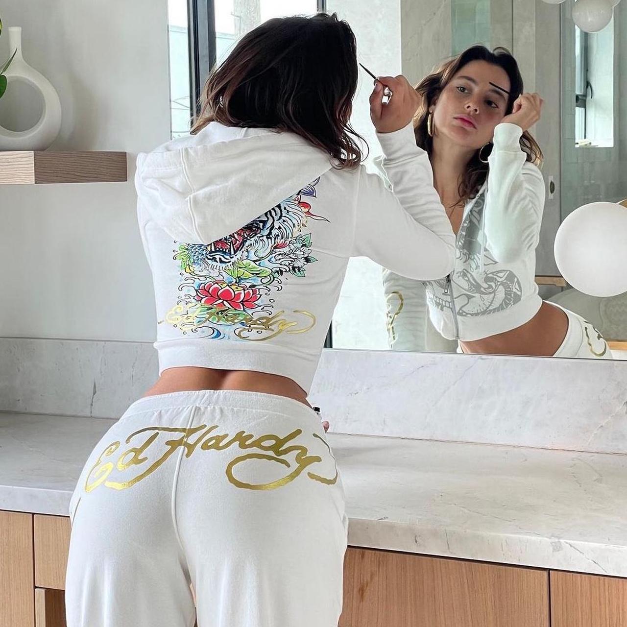ED HARDY White Tracksuit Jacket Urban... - Depop