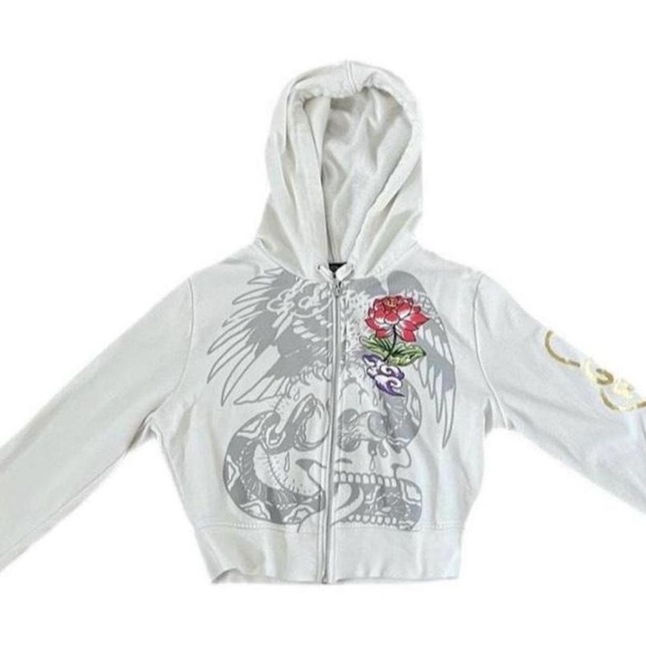 ED HARDY White Tracksuit Jacket Urban... - Depop