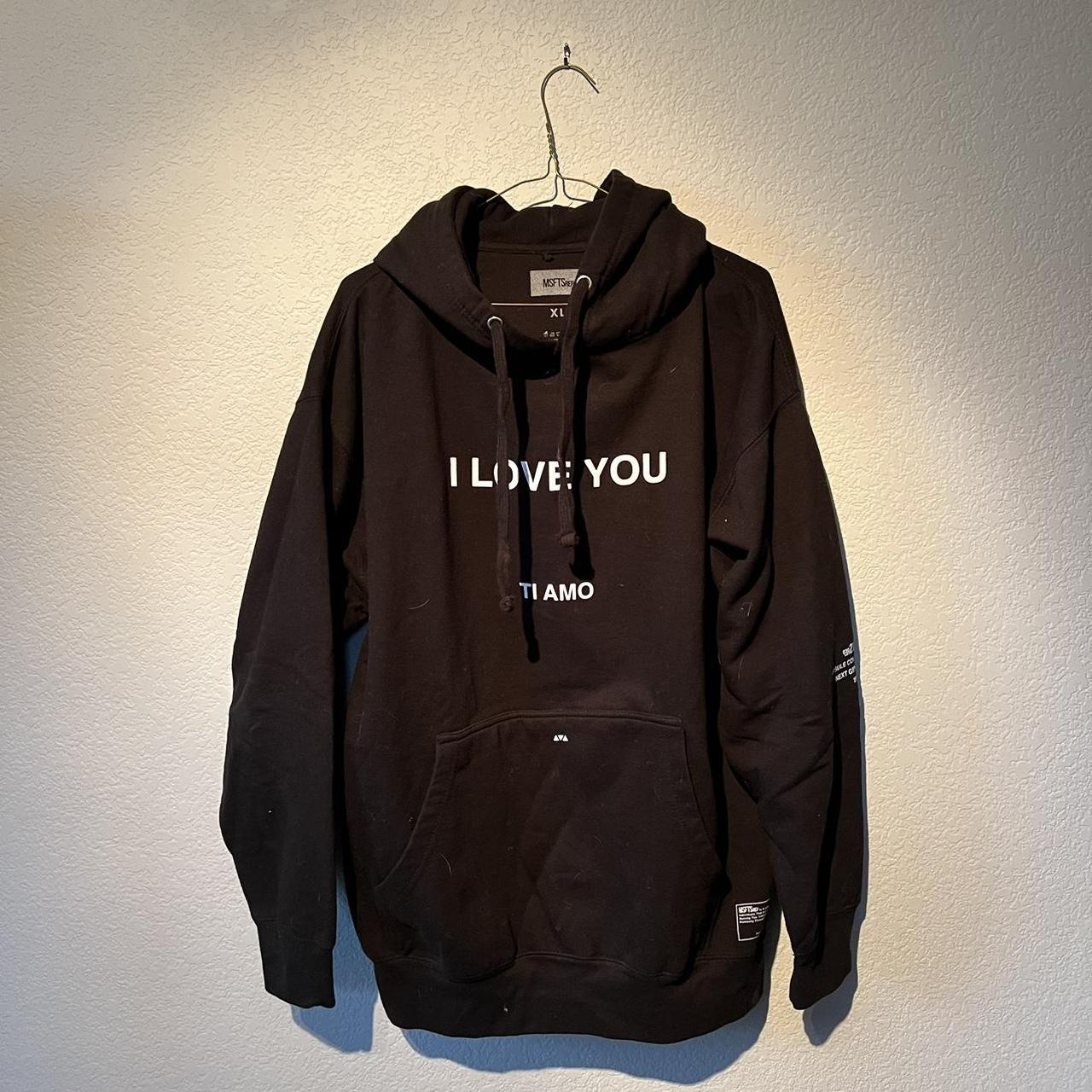 Msftsrep jaiden smith merch black hoodie I love you... - Depop