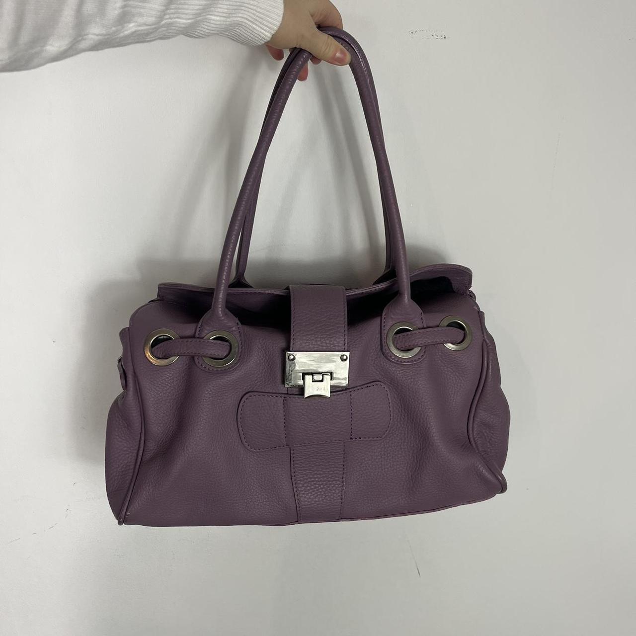 Light purple Y2K bag 100% real Italian leather... - Depop