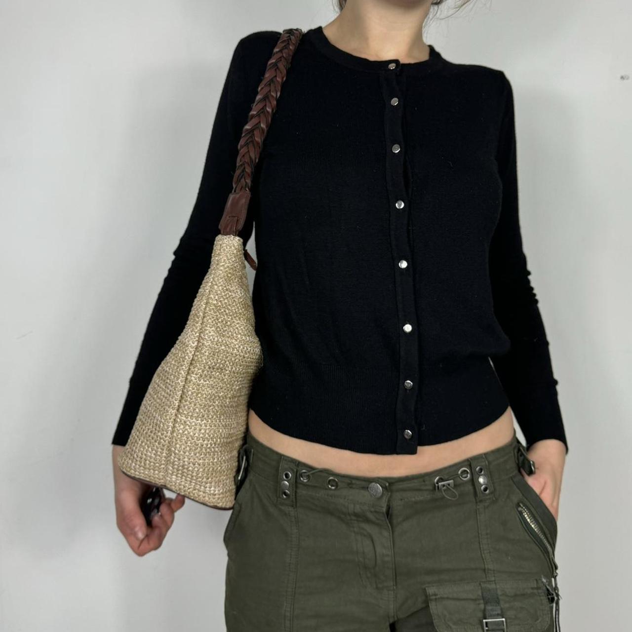 Wicker bag Y2K Plait brown strap Croissant shape - Depop