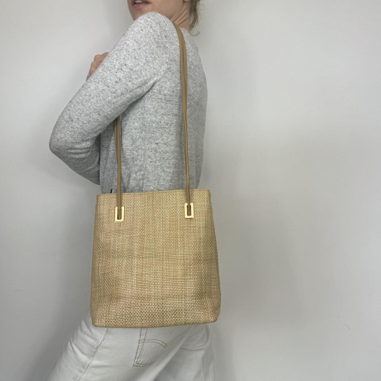 Cream wicker effect double strap bag Perfect summer... - Depop