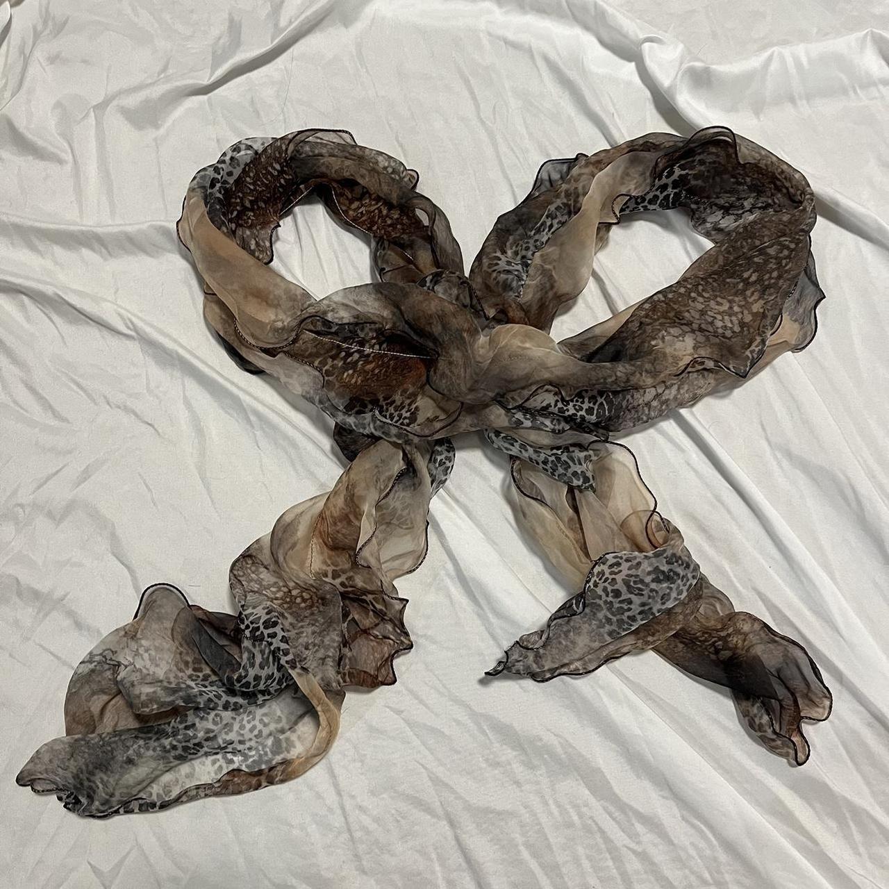 Y2K skinny ruffle scarf - Depop