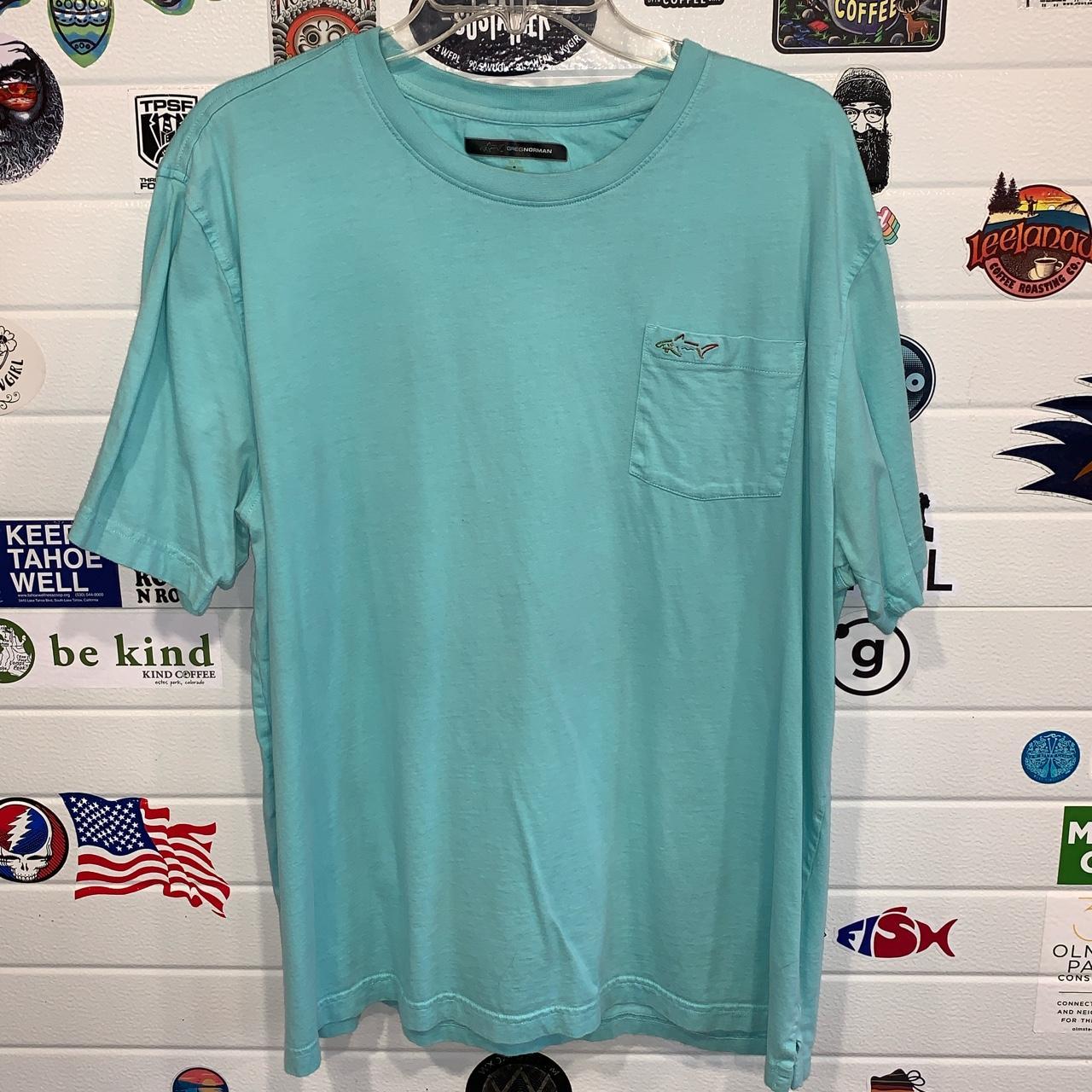 Greg Norman teal/light blue shirt size large! Like... - Depop