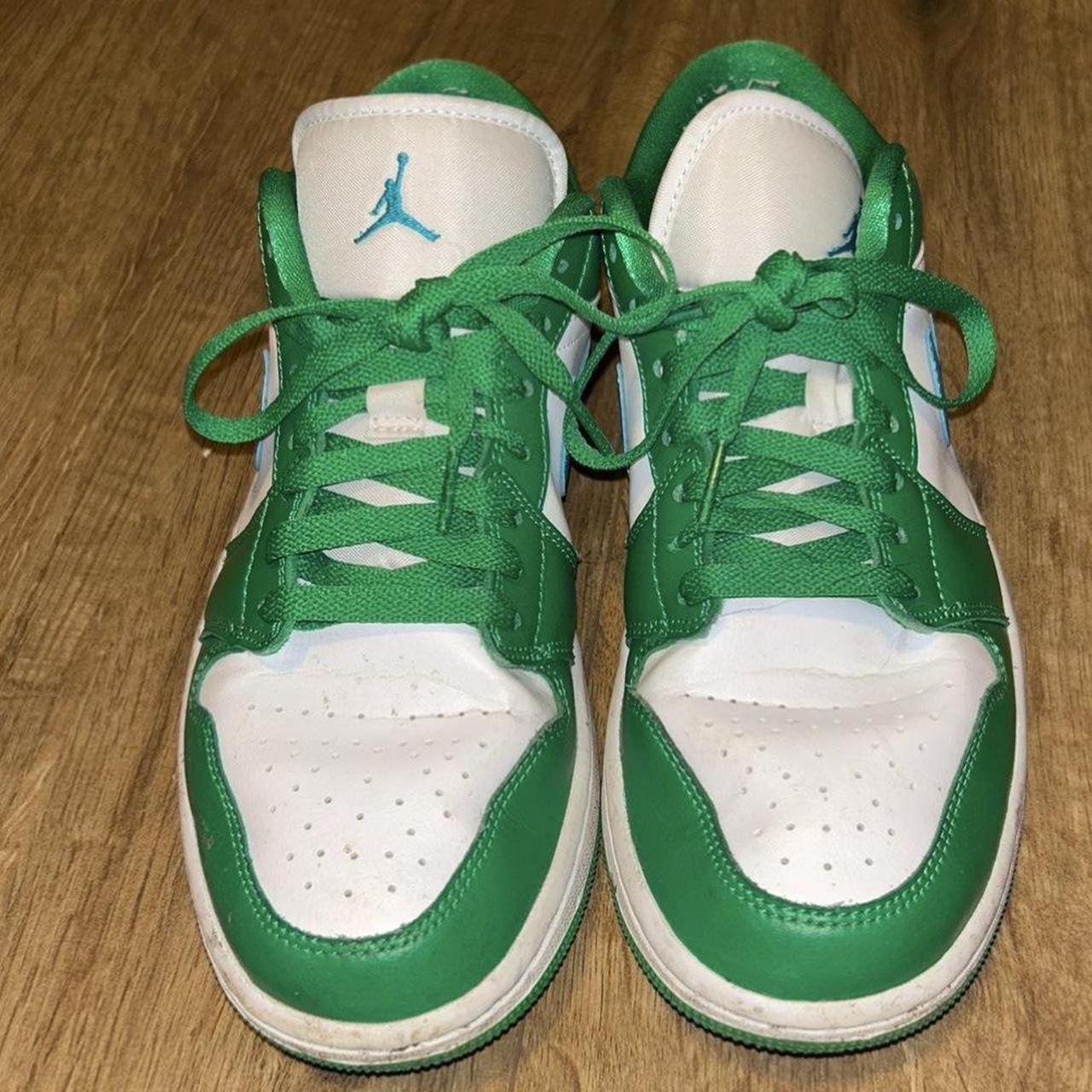 Blue and green nike dunks brand new hardly worn at... - Depop