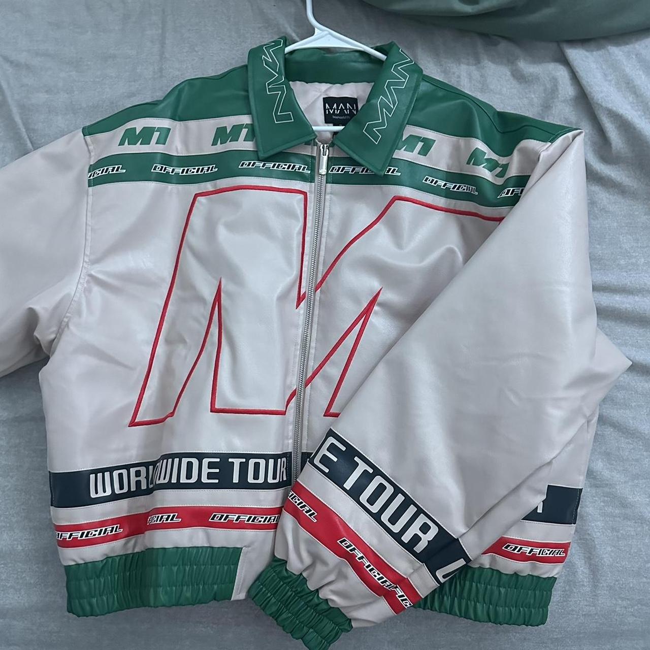 boohooman leather jacket size xl brandnew with tag - Depop