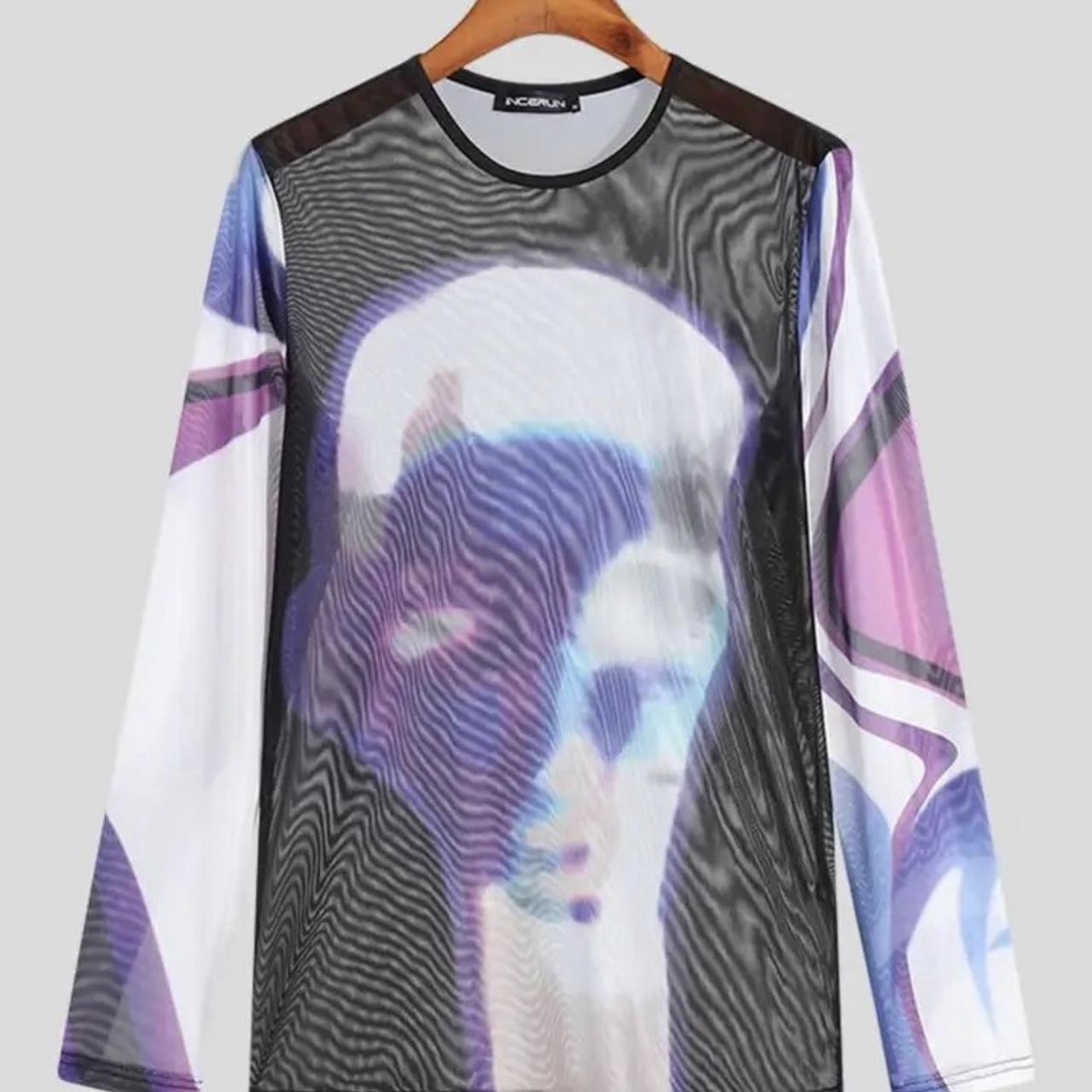 mesh face men long sleeve size large - Depop