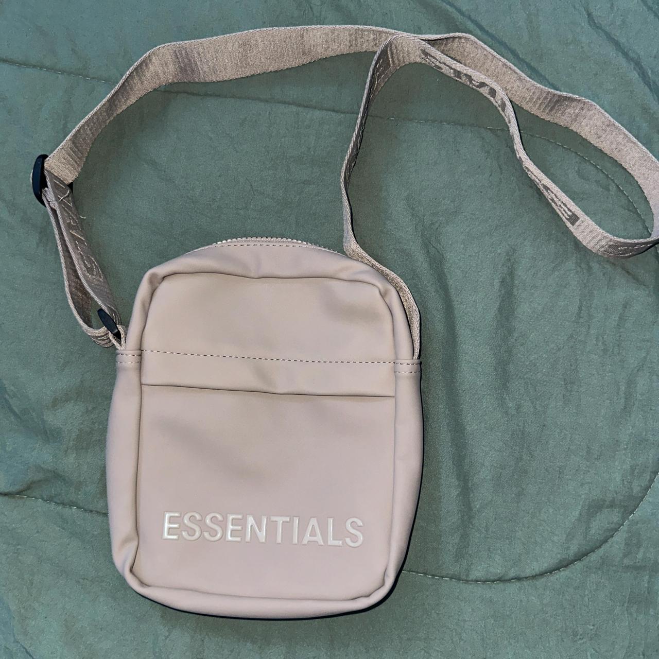 essentials crossbody bag beige adjustable - Depop