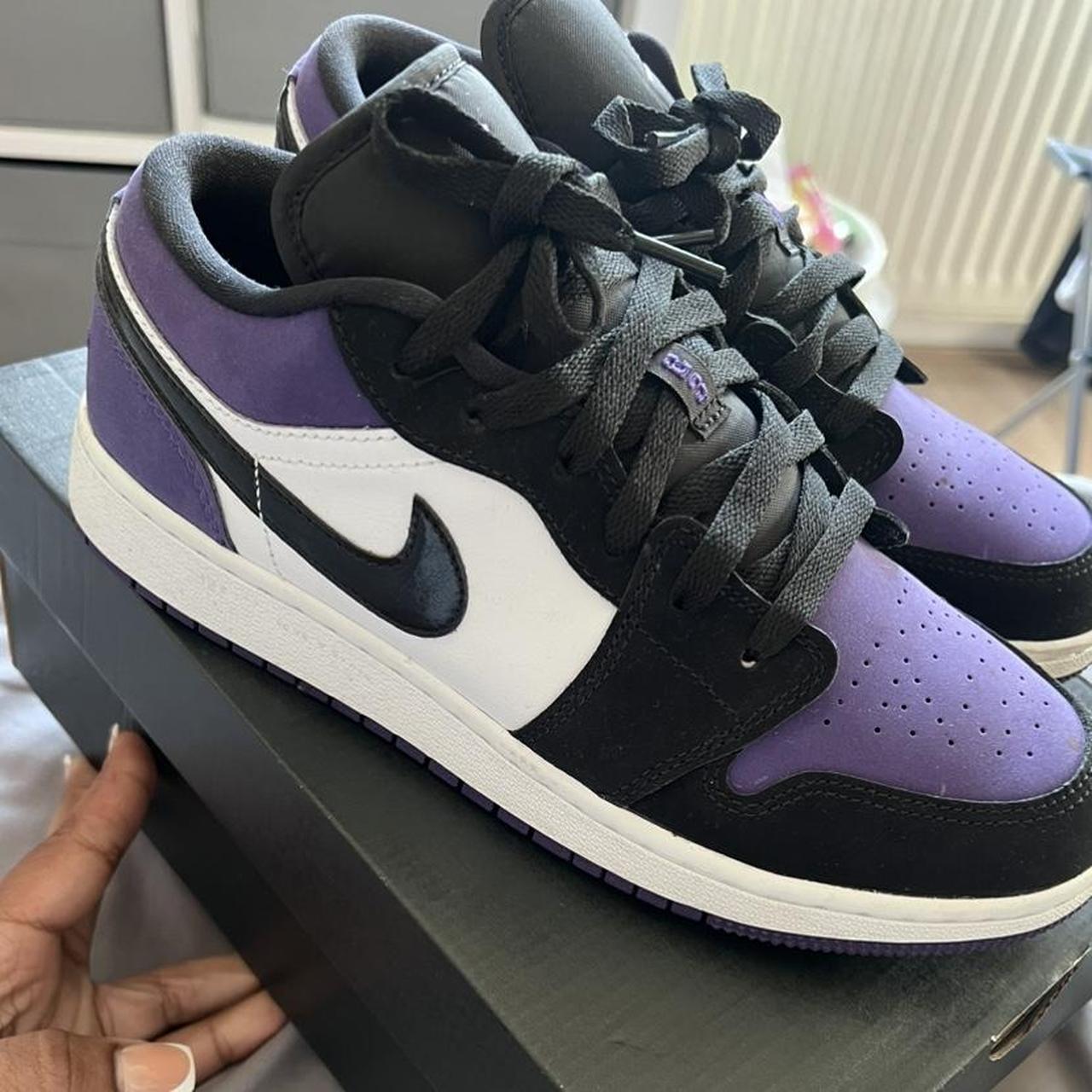 Air Jordan 1 low Court purple Very cute Size 6... - Depop