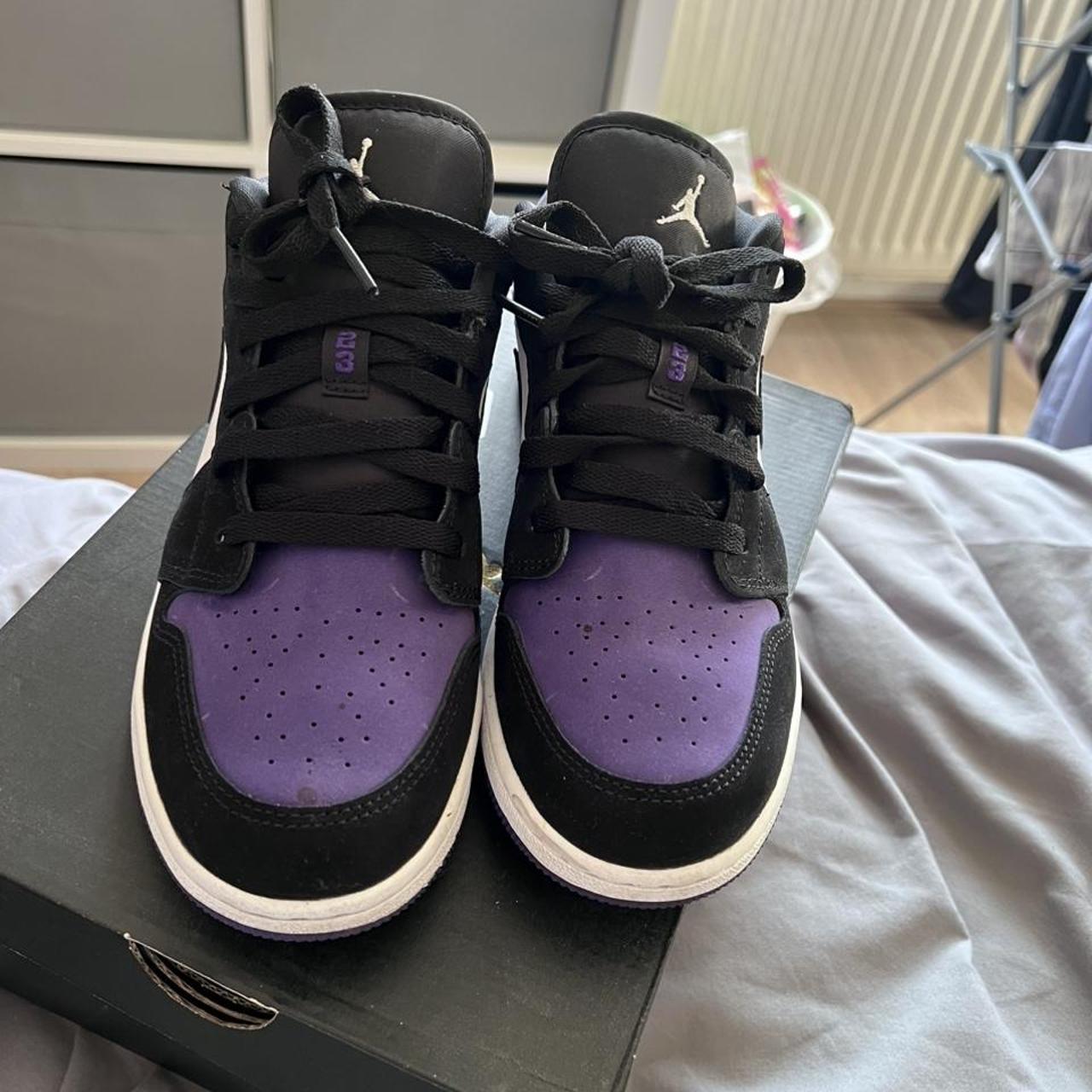 Air Jordan 1 low Court purple Very cute Size 6... - Depop