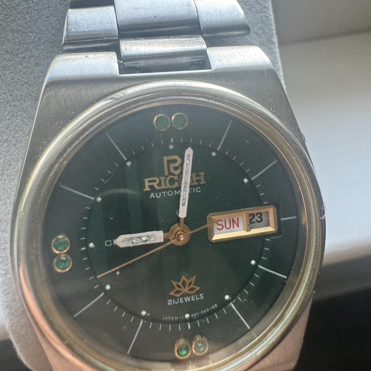 Ricoh vintage men's watch Beautiful green... - Depop