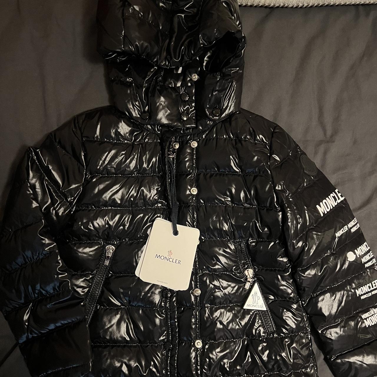 Black Moncler jacket with hood (unisex) Black... - Depop