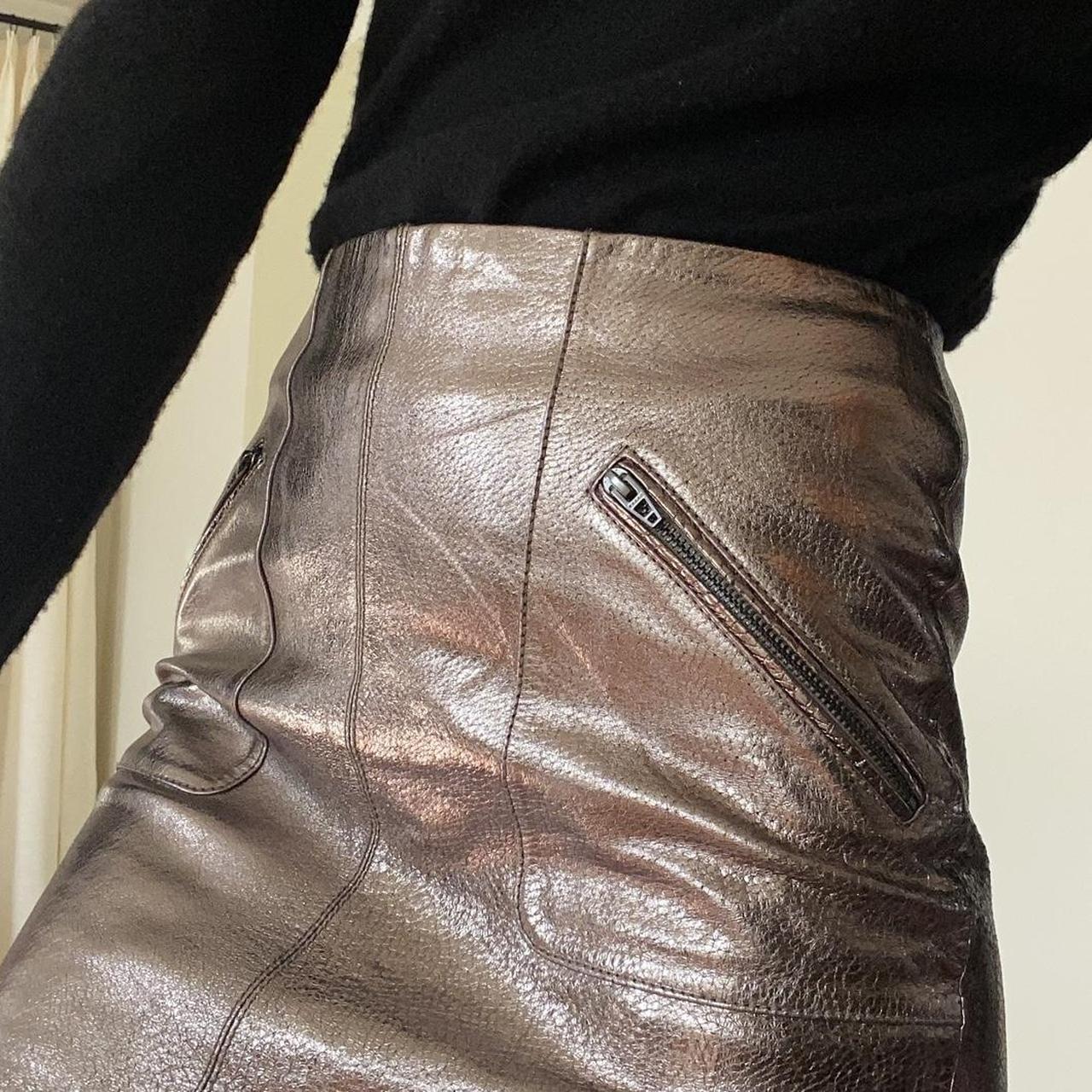 Stunning leather skirt to ring in the new year... - Depop