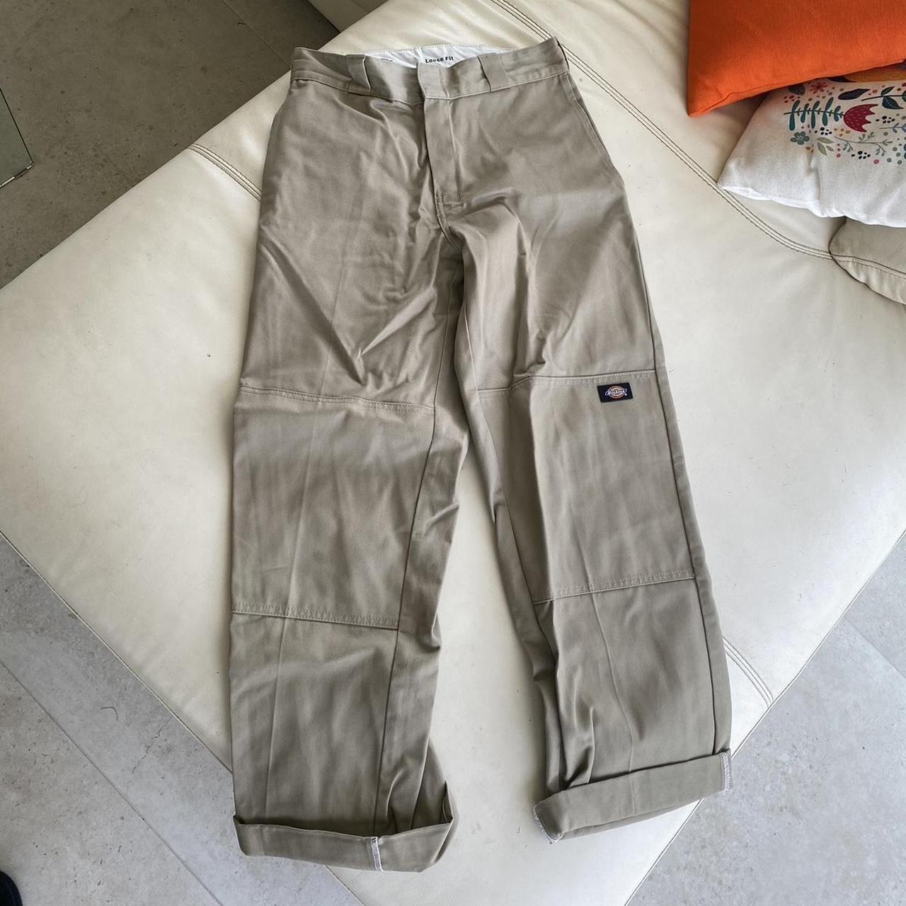 Dickies size 28 Loose Fit Double Knee pants in khaki... - Depop