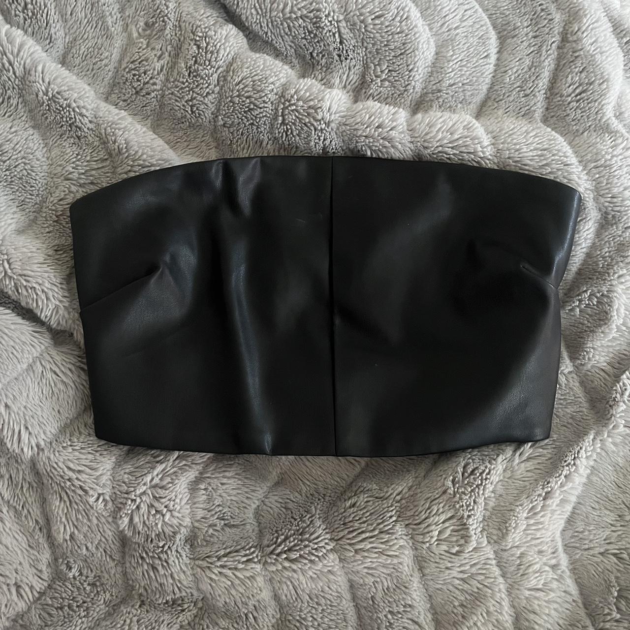 Supre leather crop top - has resistant band so that... - Depop