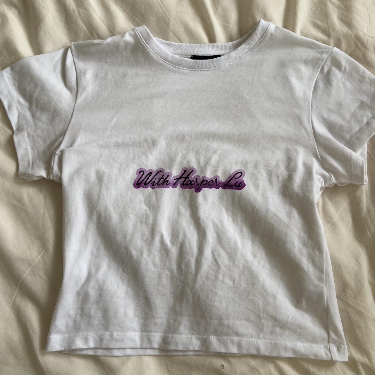 With Harper Lu Baby tee size small brand new never worn - Depop