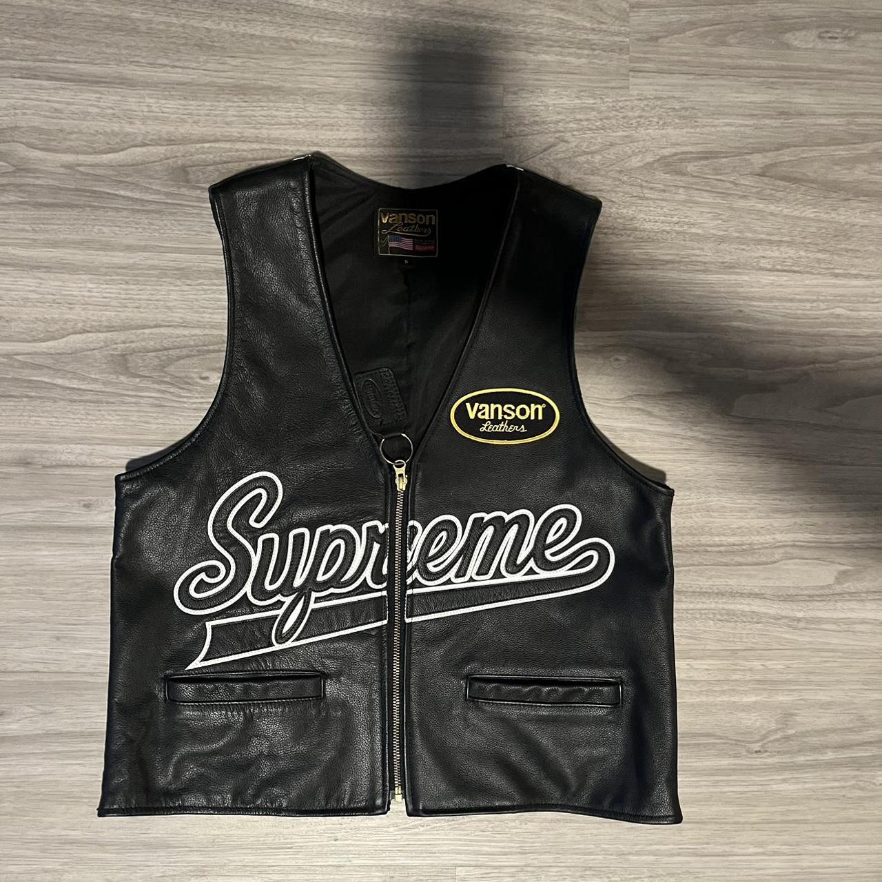 Supreme x Vanson leather vest #supreme #streetwear... - Depop