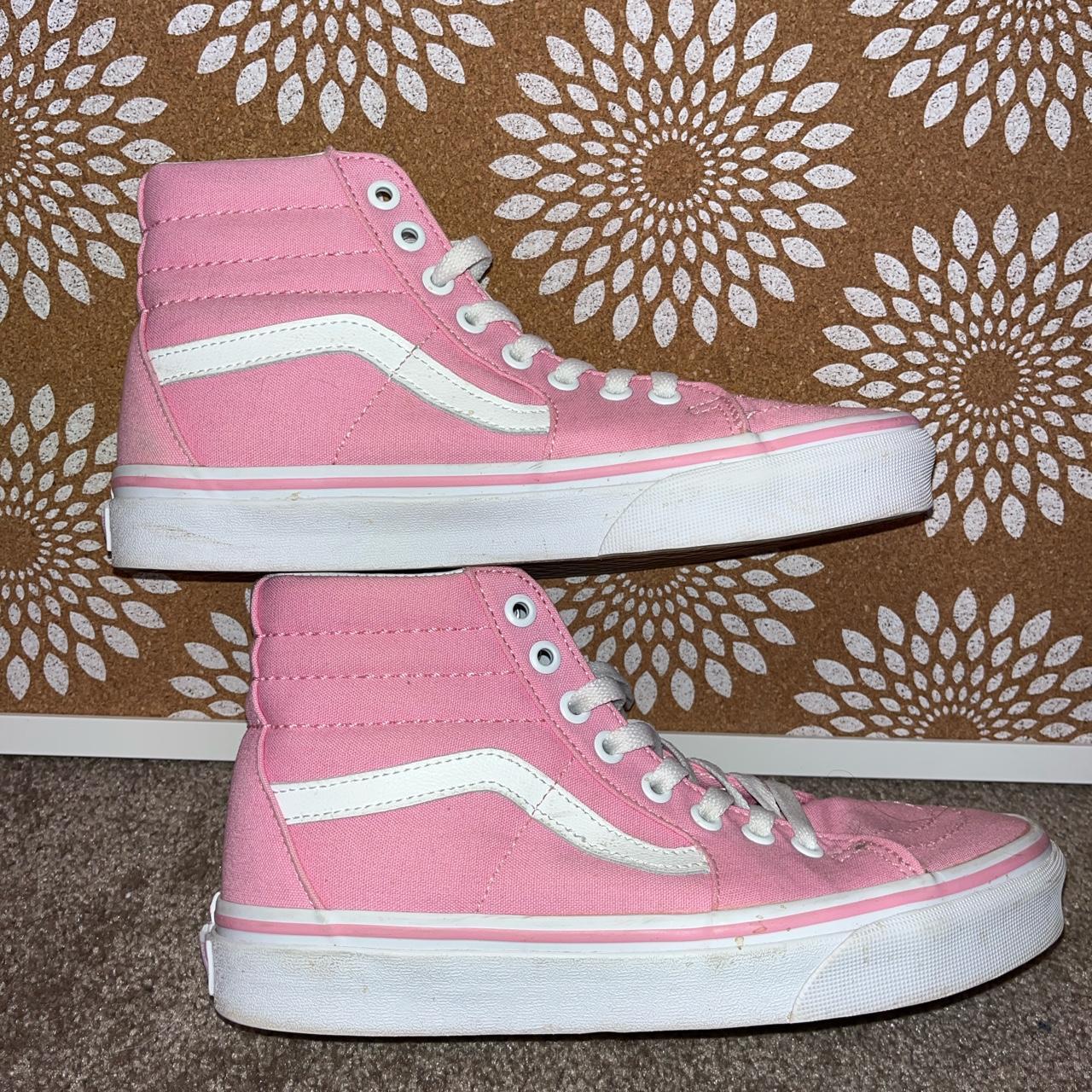 Gently worn pink high top vans! #vans #pinksneakers... - Depop