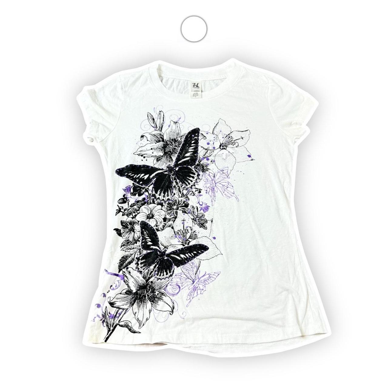 Y2k grunge butterfly graphic tee Brand:... - Depop