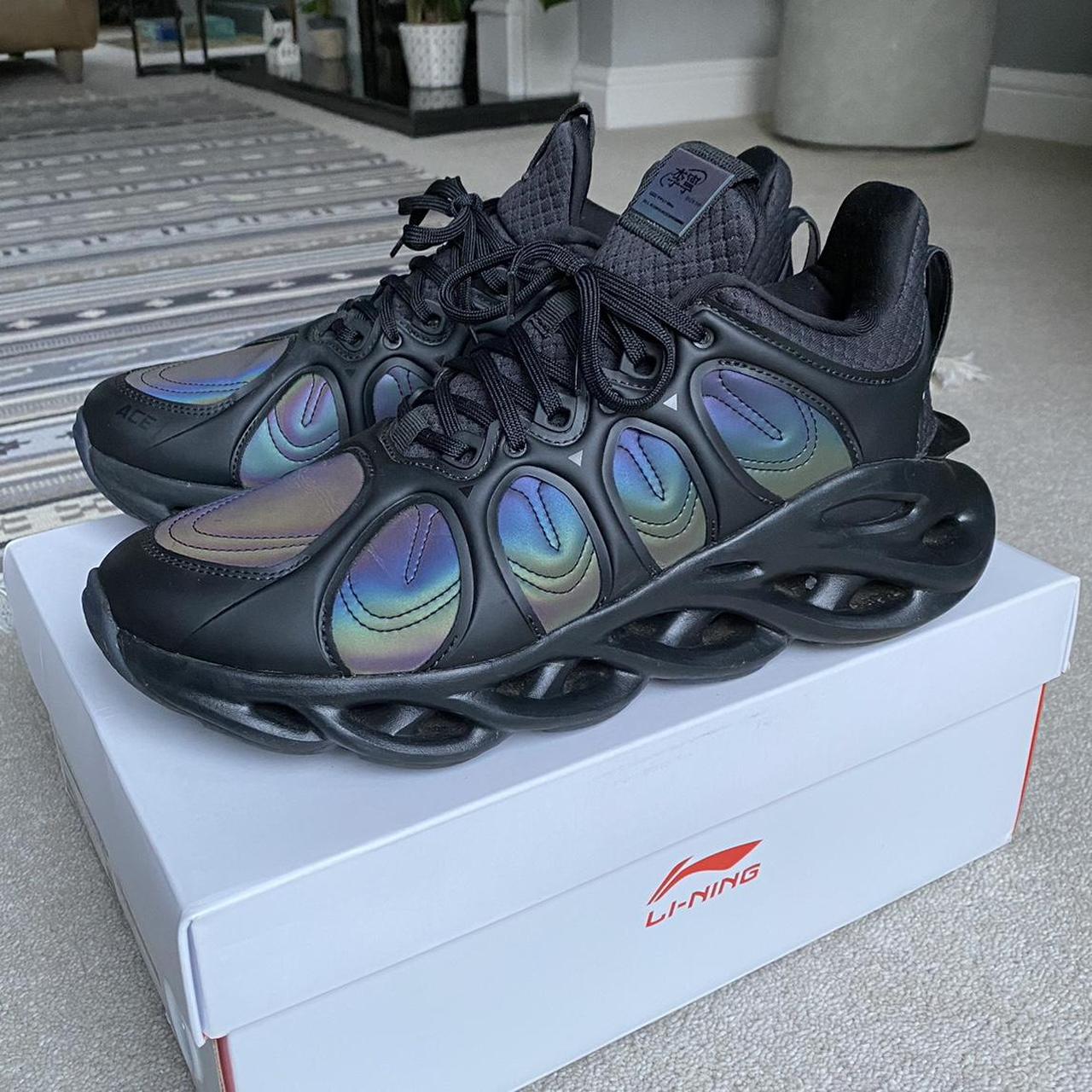 Li Ning Arc Ace in black/holographic. Size 9... - Depop