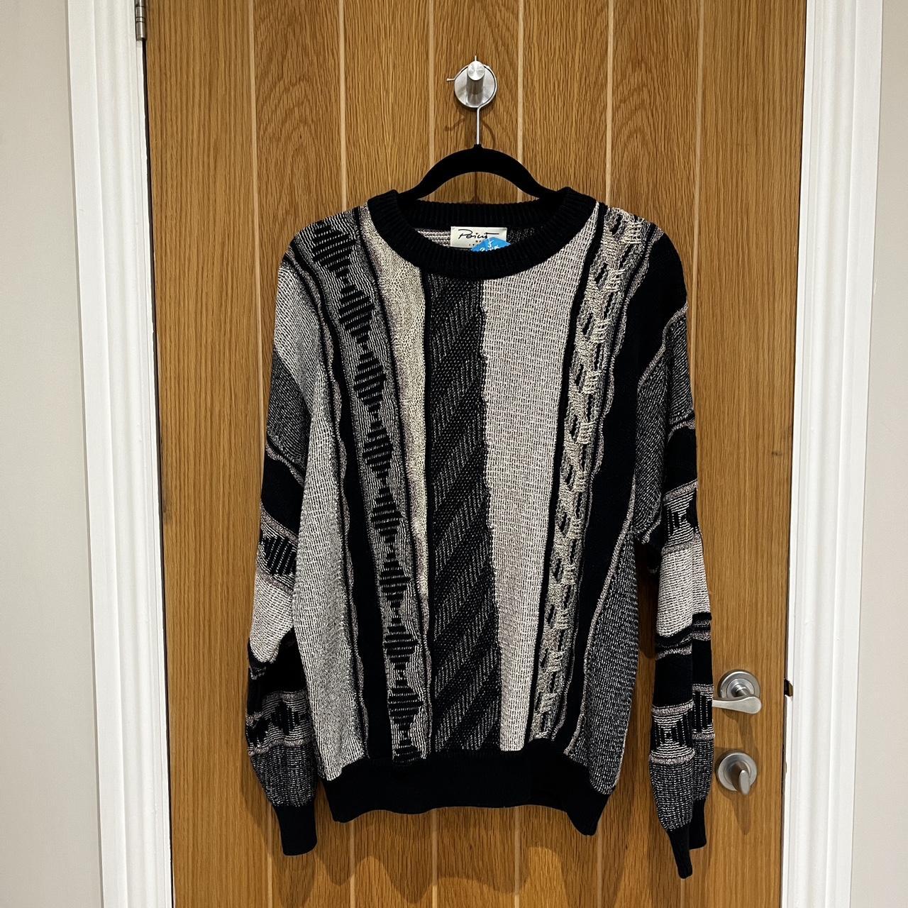 Vintage coogi style knitted sweater (Point of... - Depop