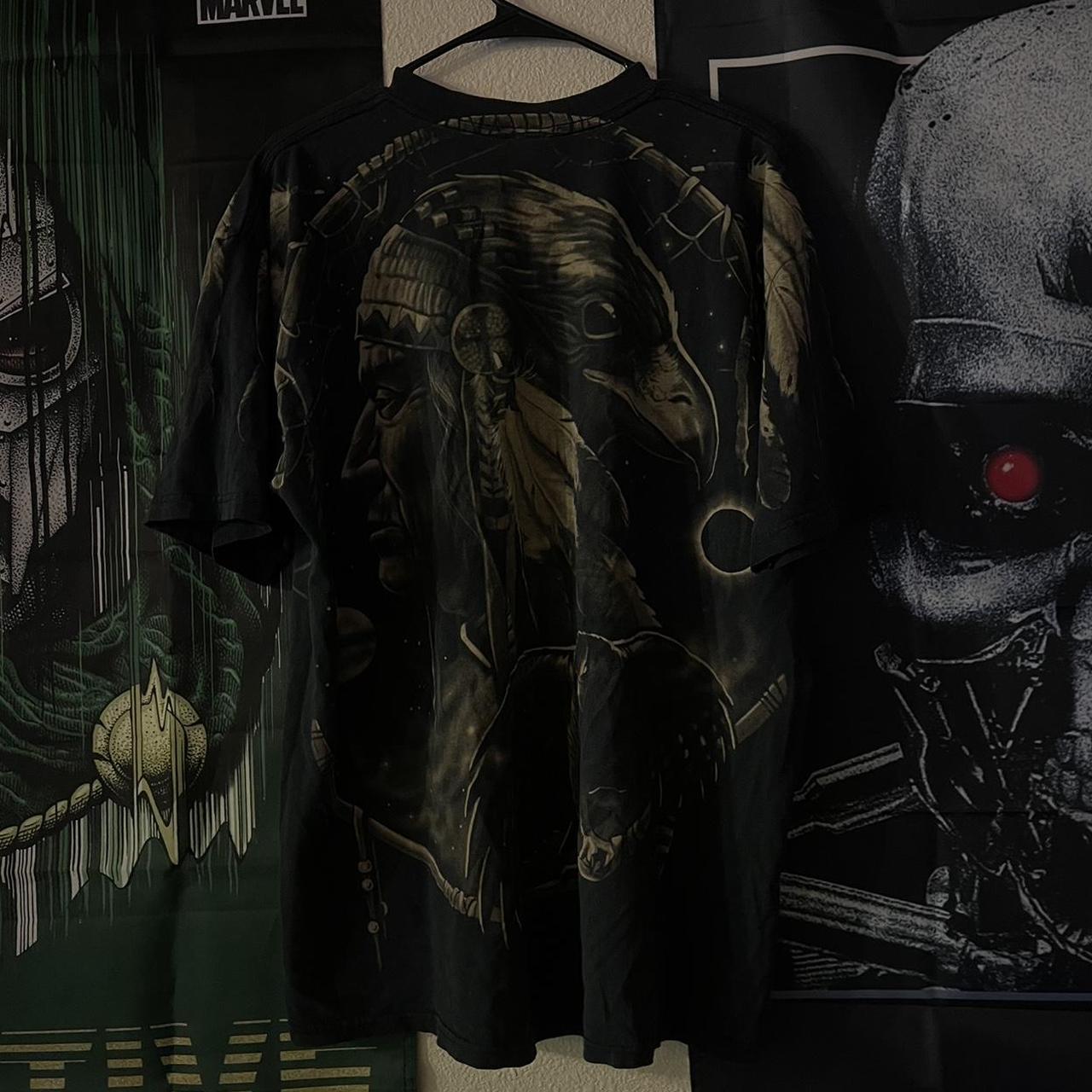 Native American AOP Liquid Blue T Shirt Great... - Depop