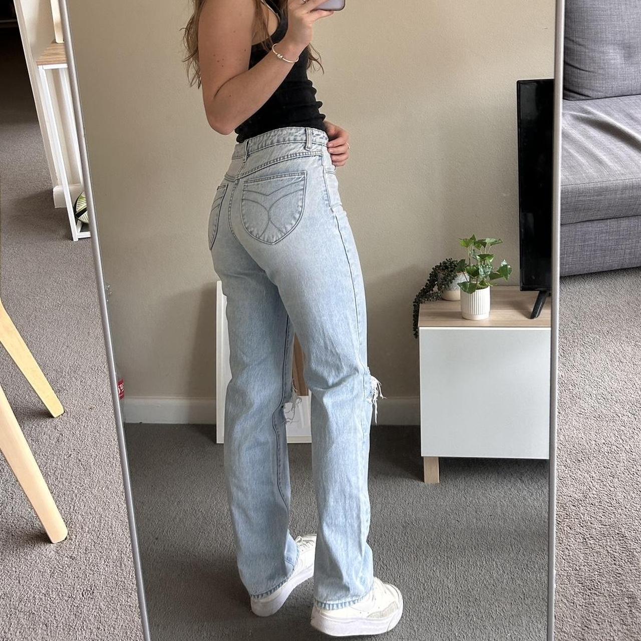 Rollas straight leg knee rip jeans Worn only a few... - Depop