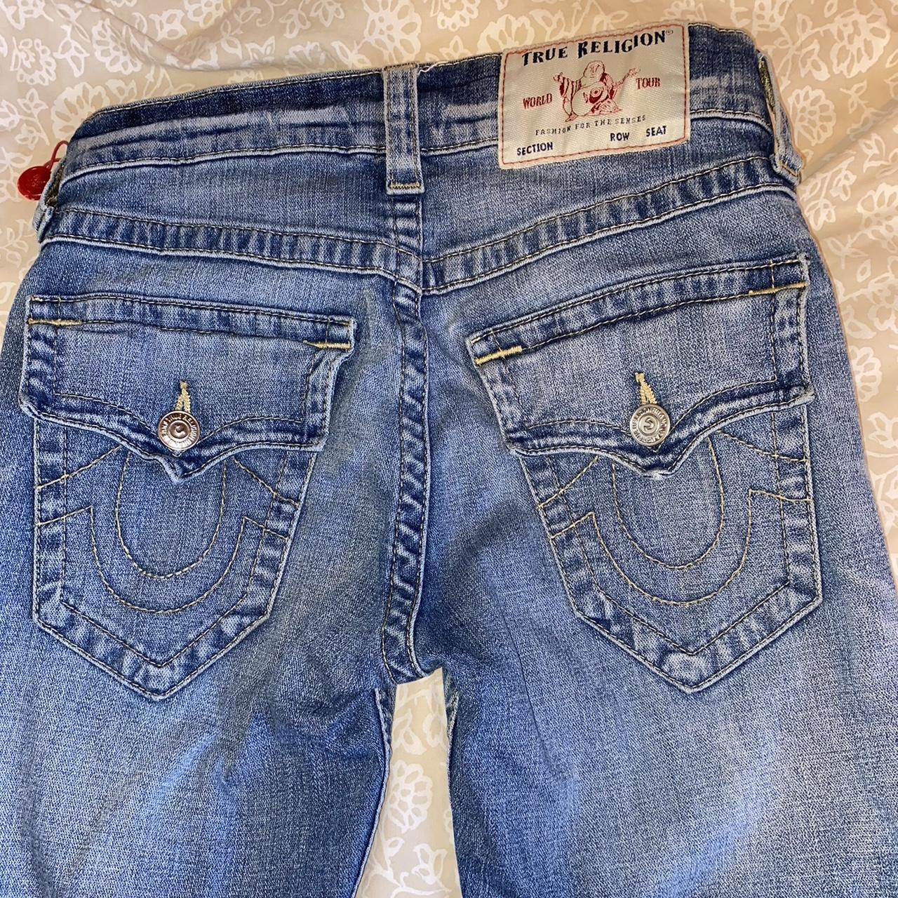 Light blue, True Religion Rocco skinny jeans. 27w... - Depop
