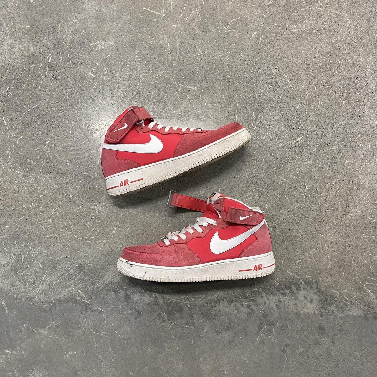 Nike Air Force 1 Mid '07 'Fusion Red' Shoes... - Depop