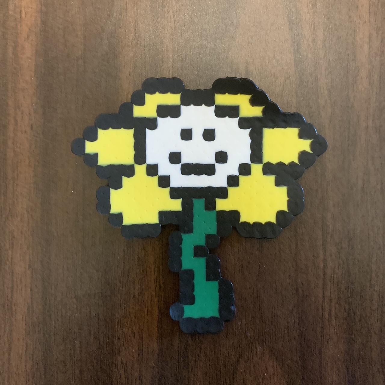 flowey from undertale perler bead sprite ! handmade... - Depop