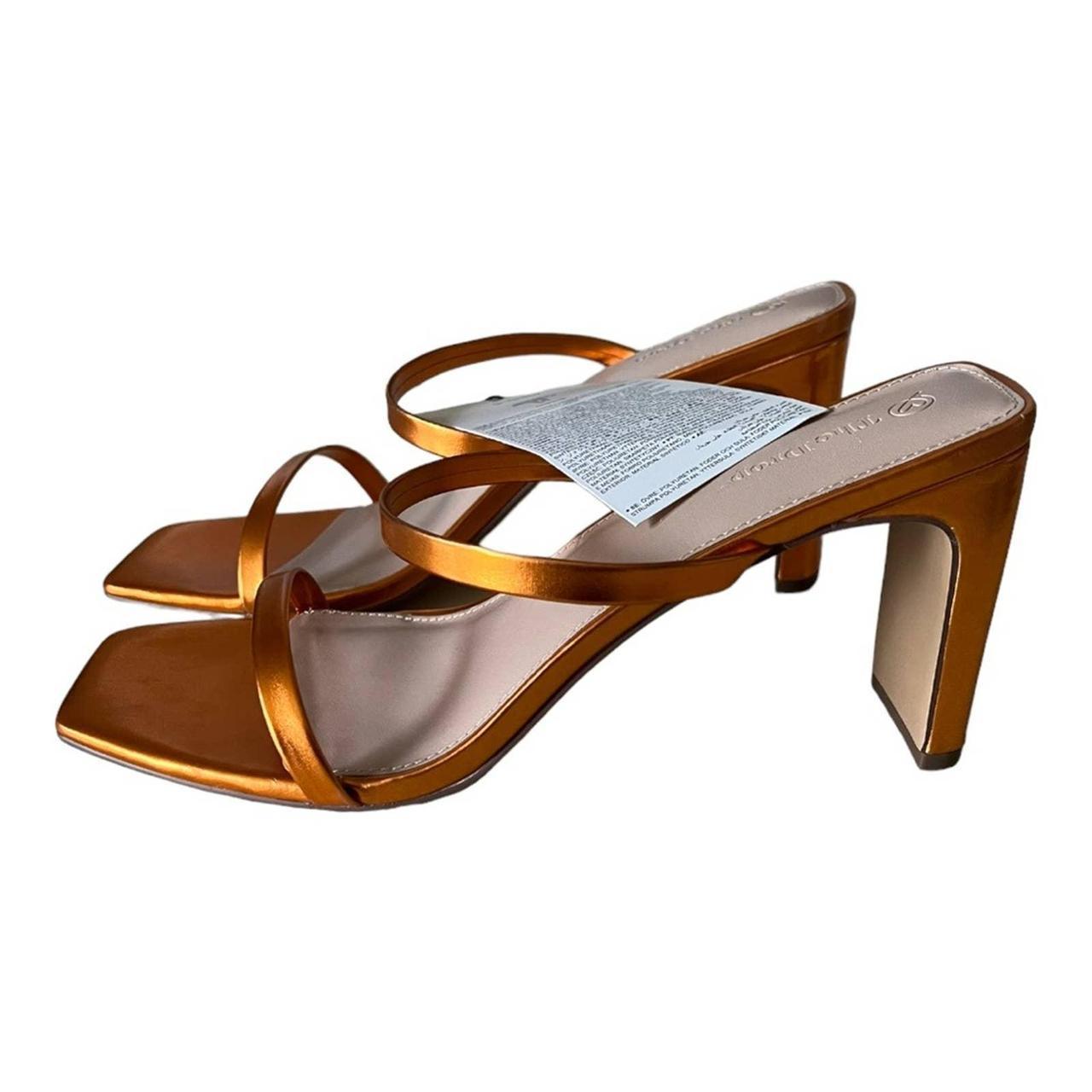 The Drop Women's Avery Square Toe Two Strap High... - Depop