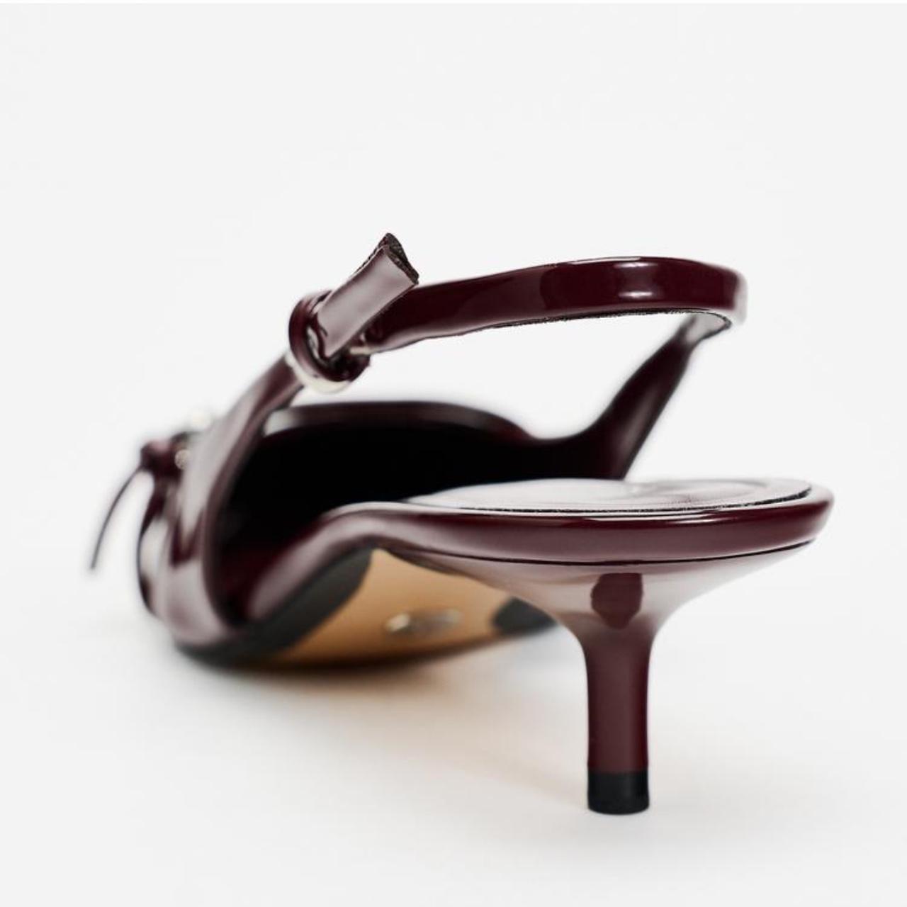 zara burgundy kitten heel - Depop