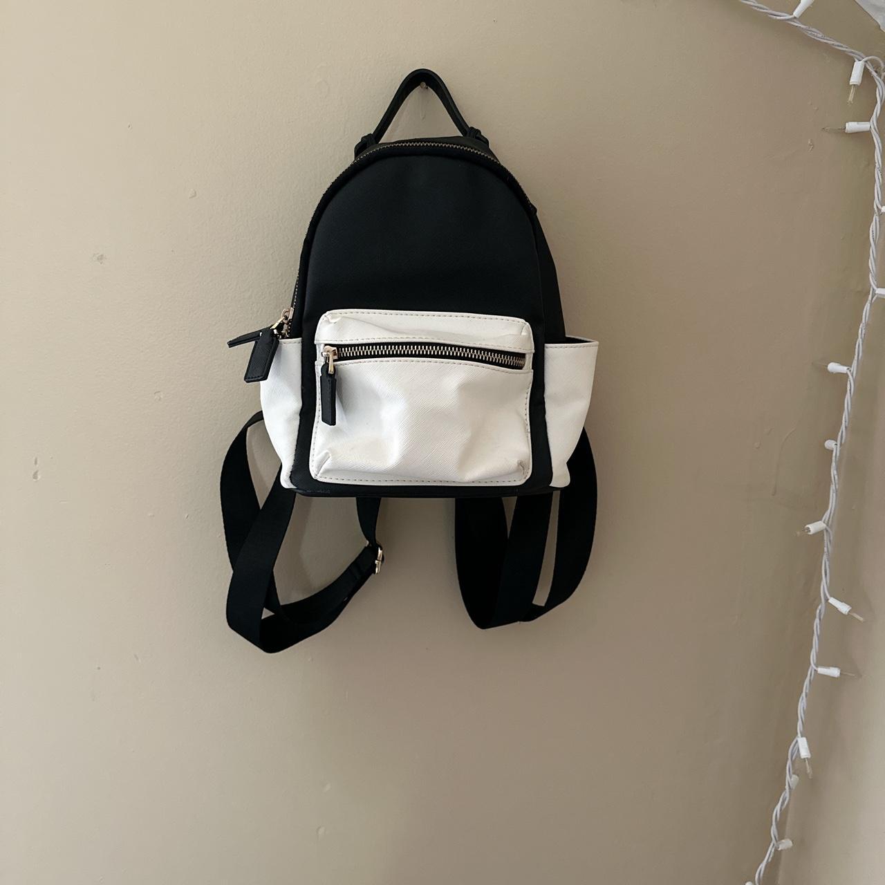 Black and white mini backpack From forever 21... - Depop