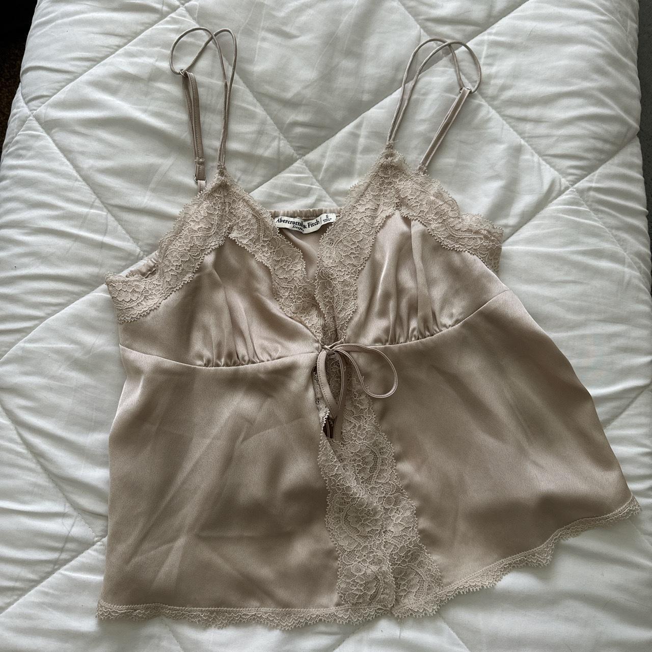 Abercrombie & Fitch Satin Lace Camisole Color... - Depop