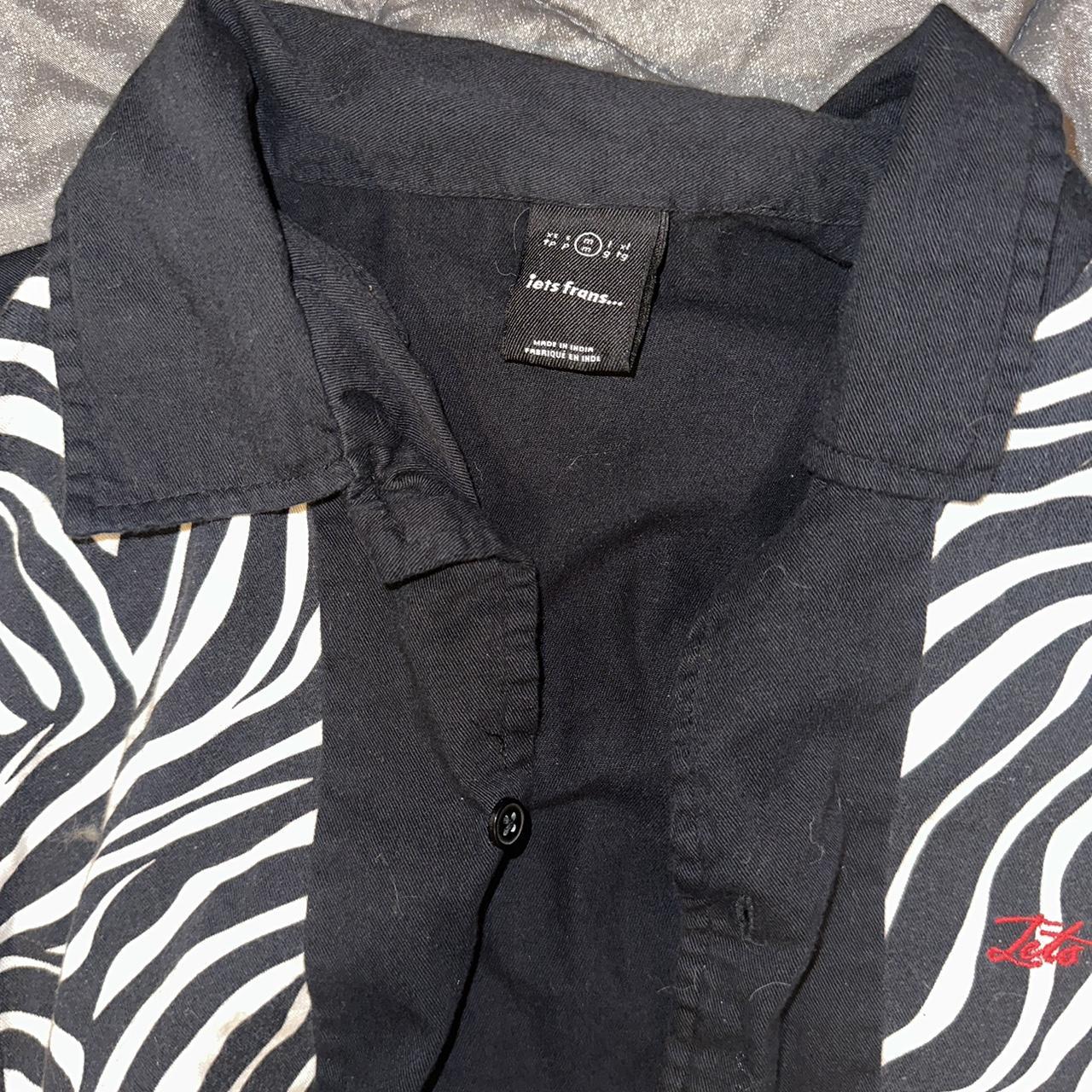 Medium Urban Outfitters Zebra Bowling shirt... - Depop